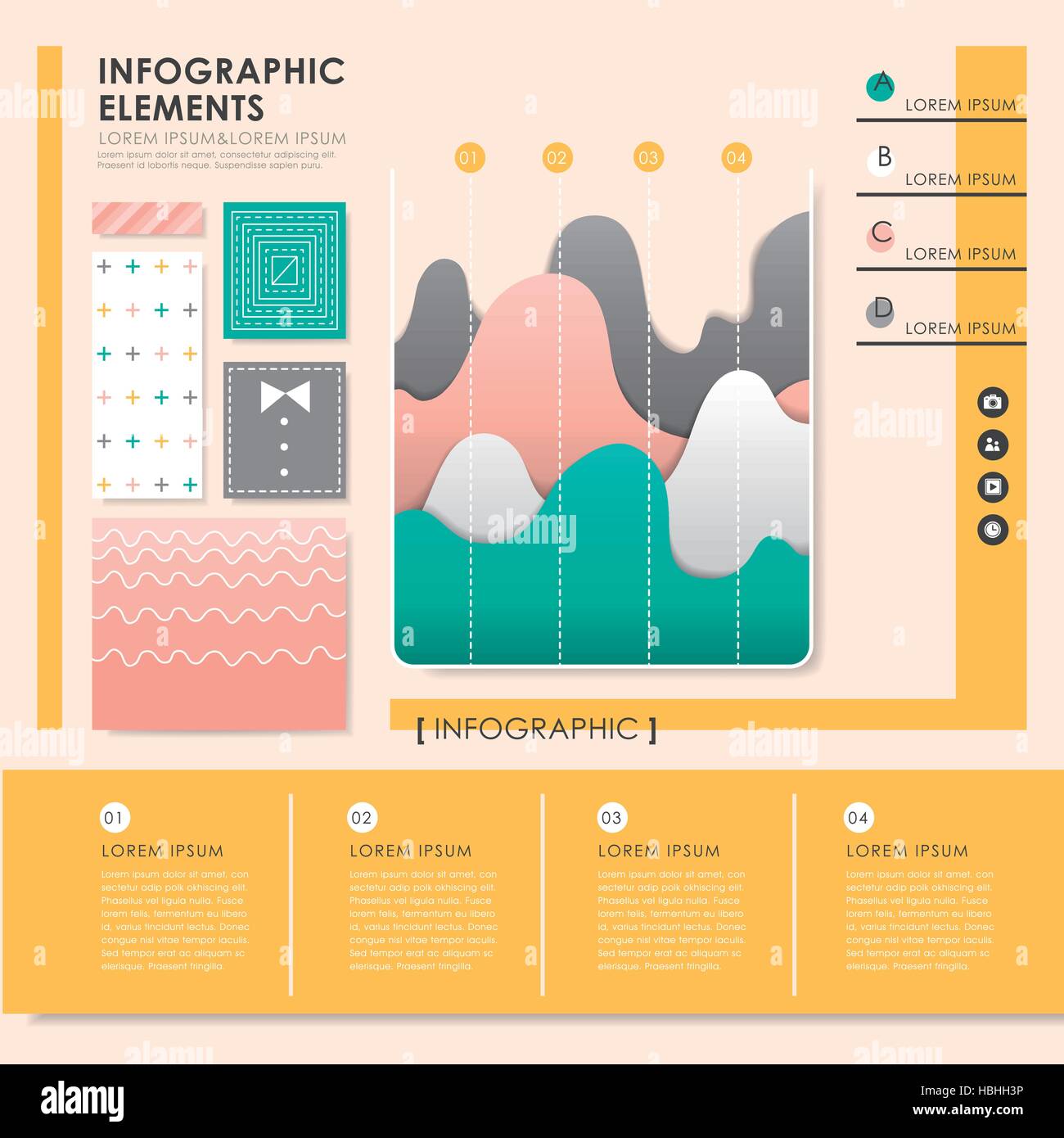 vector illustration abstract creative yellow infographics design Stock ...