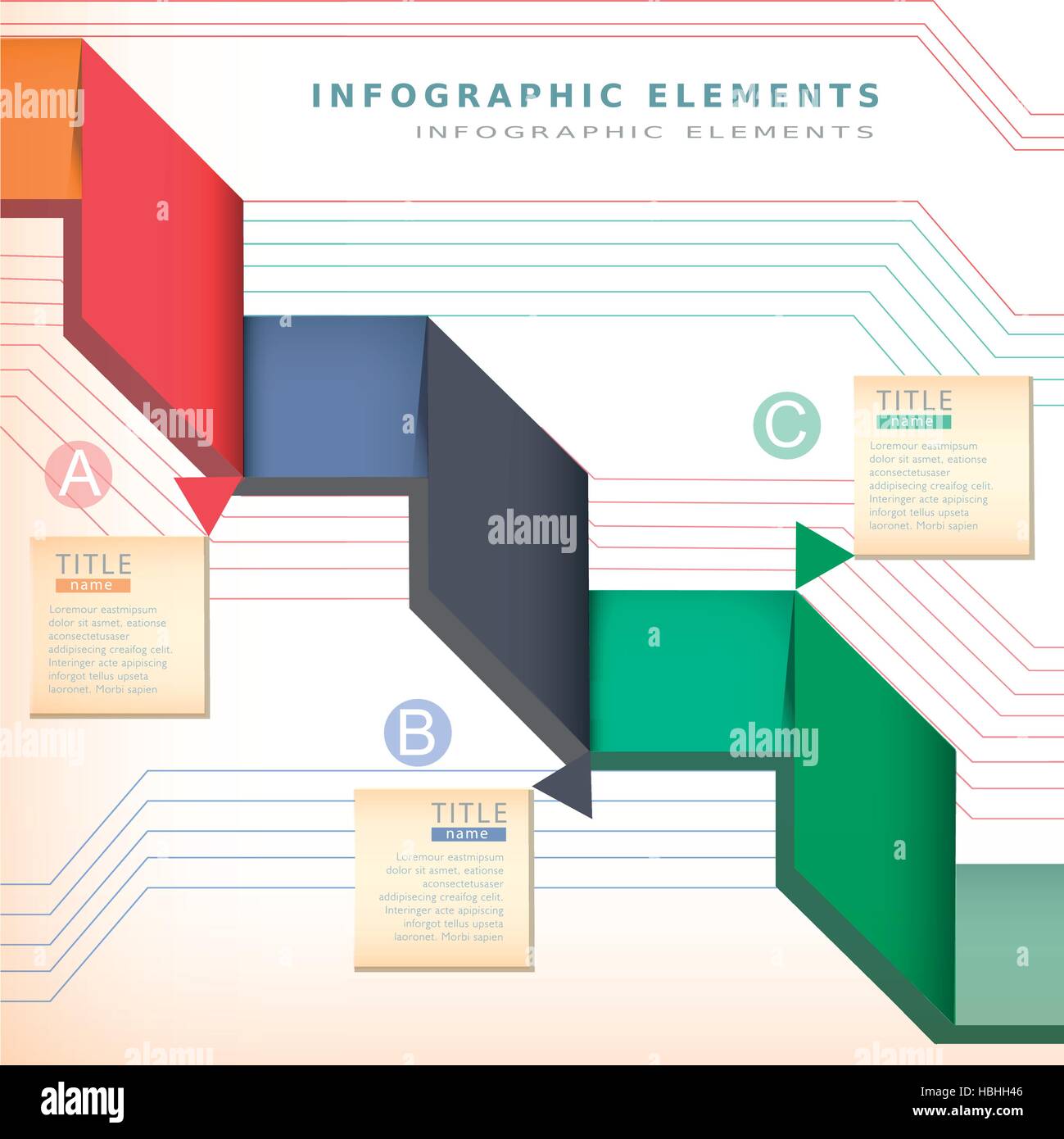 Vector origami flow chart infographic hi-res stock photography and ...