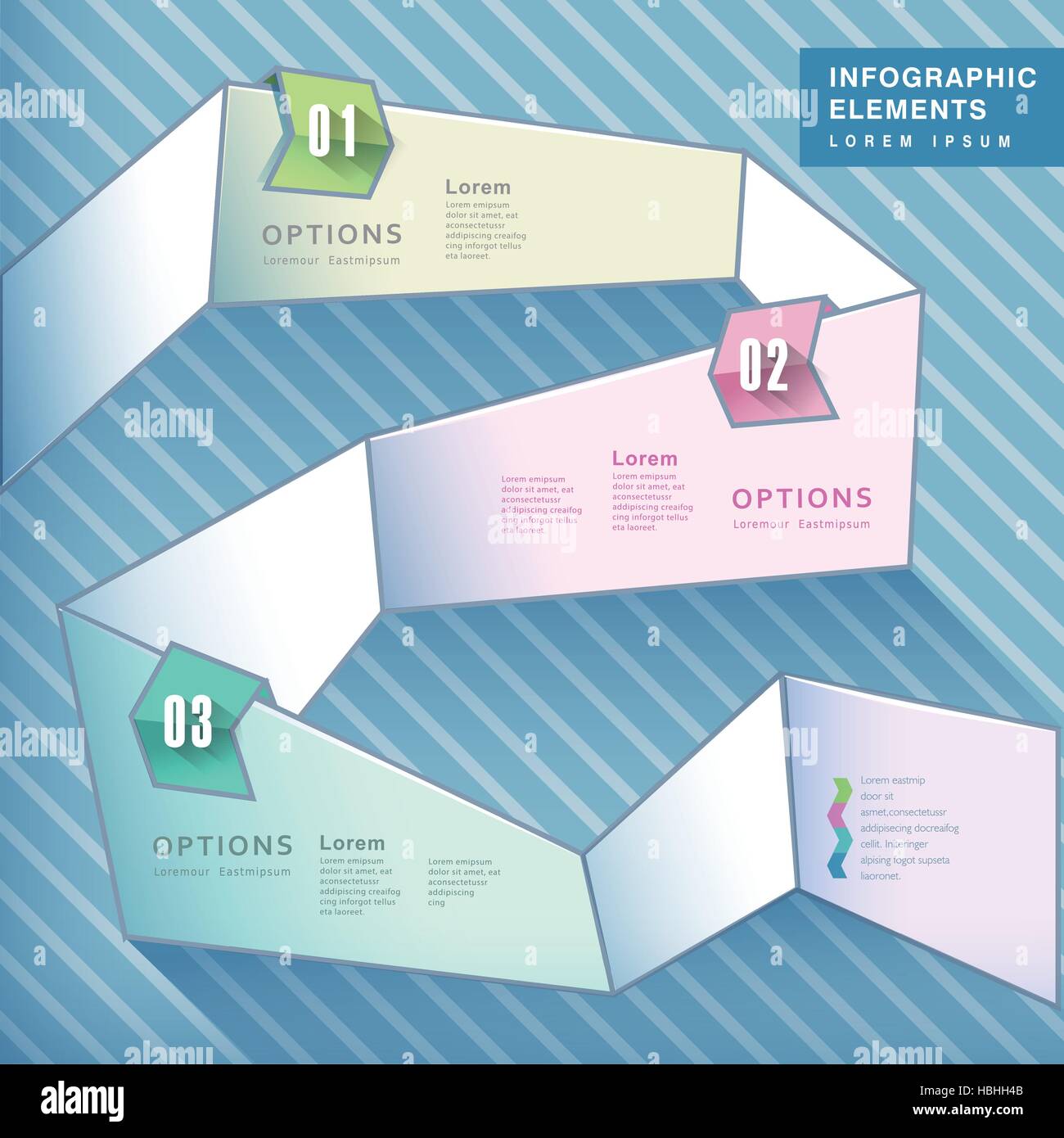 vector abstract origami flow chart infographic elements Stock Vector ...
