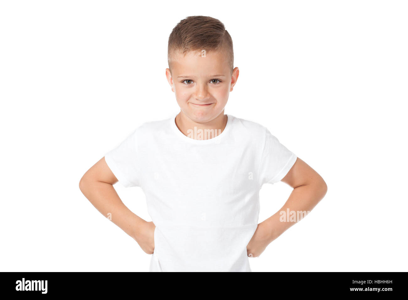 child- portrait- boy in a white shirt Stock Photo - Alamy