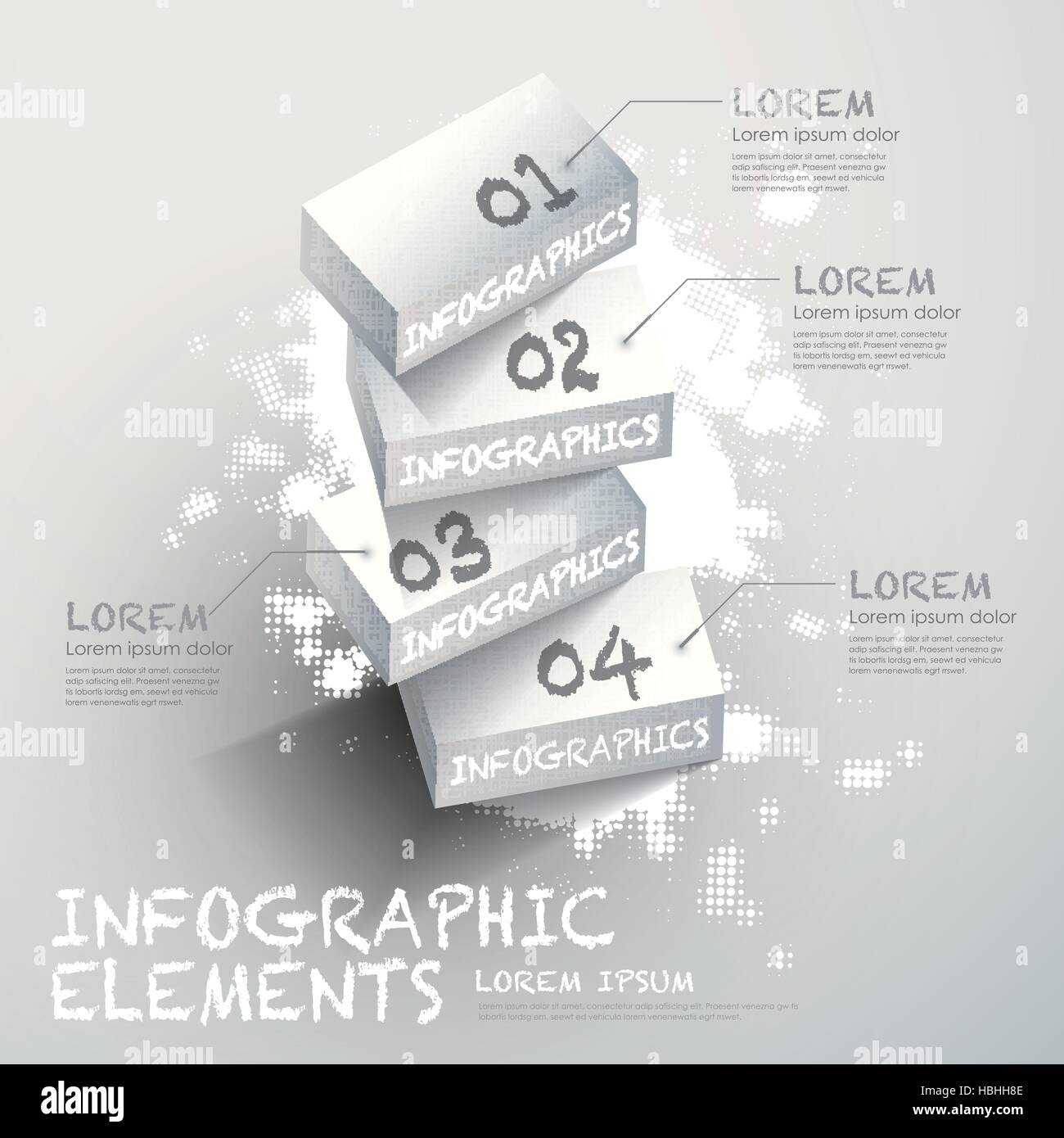 vector abstract 3d white block infographic elements Stock Vector Image ...