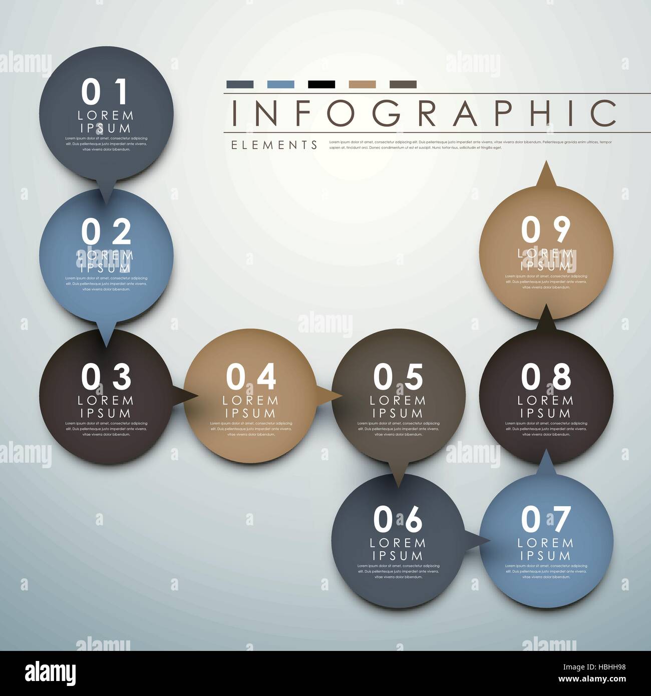 vector abstract circle label flow chart infographic elements Stock ...