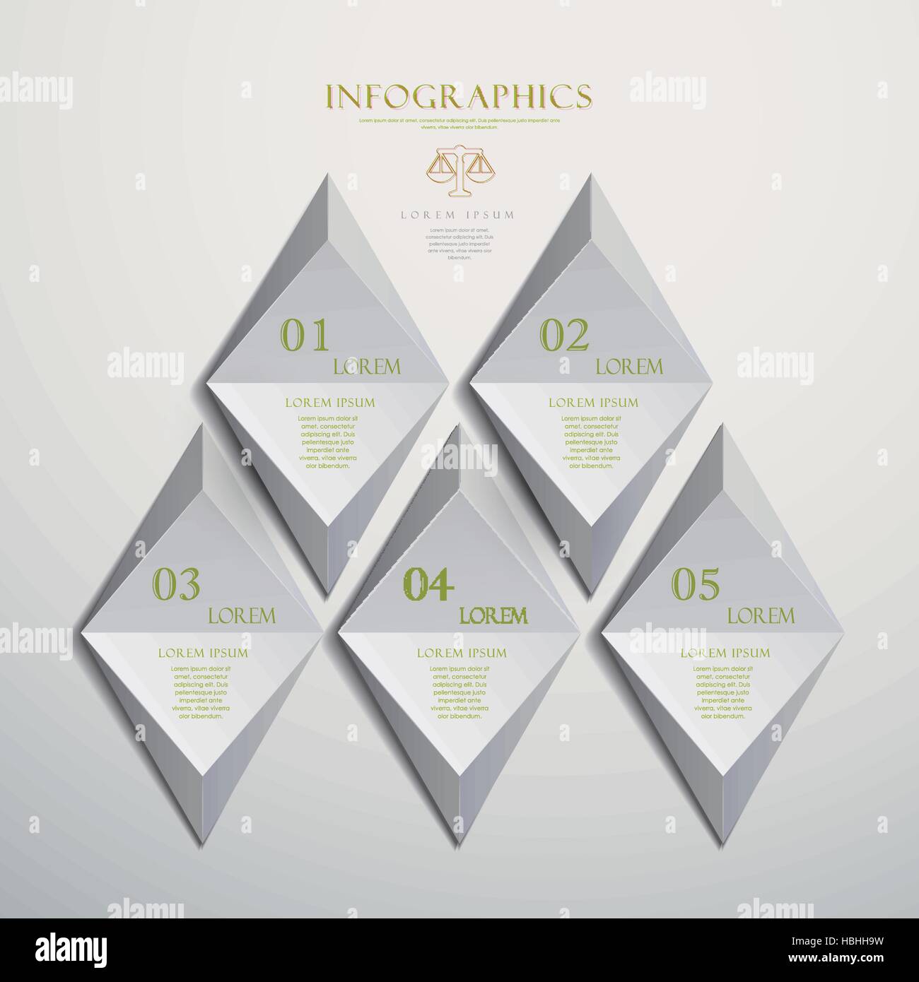 3d vector abstract rhombus relief infographic elements Stock Vector ...