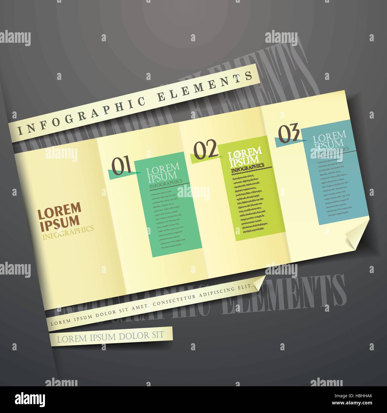 vector abstract 3d yellow paper label infographic elements Stock Vector ...