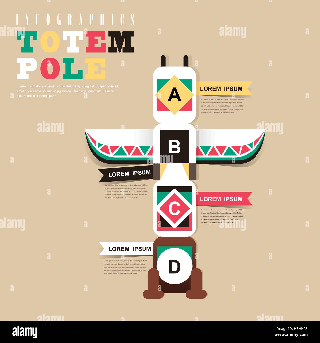 modern vector abstract Indian totem pole infographic elements Stock ...