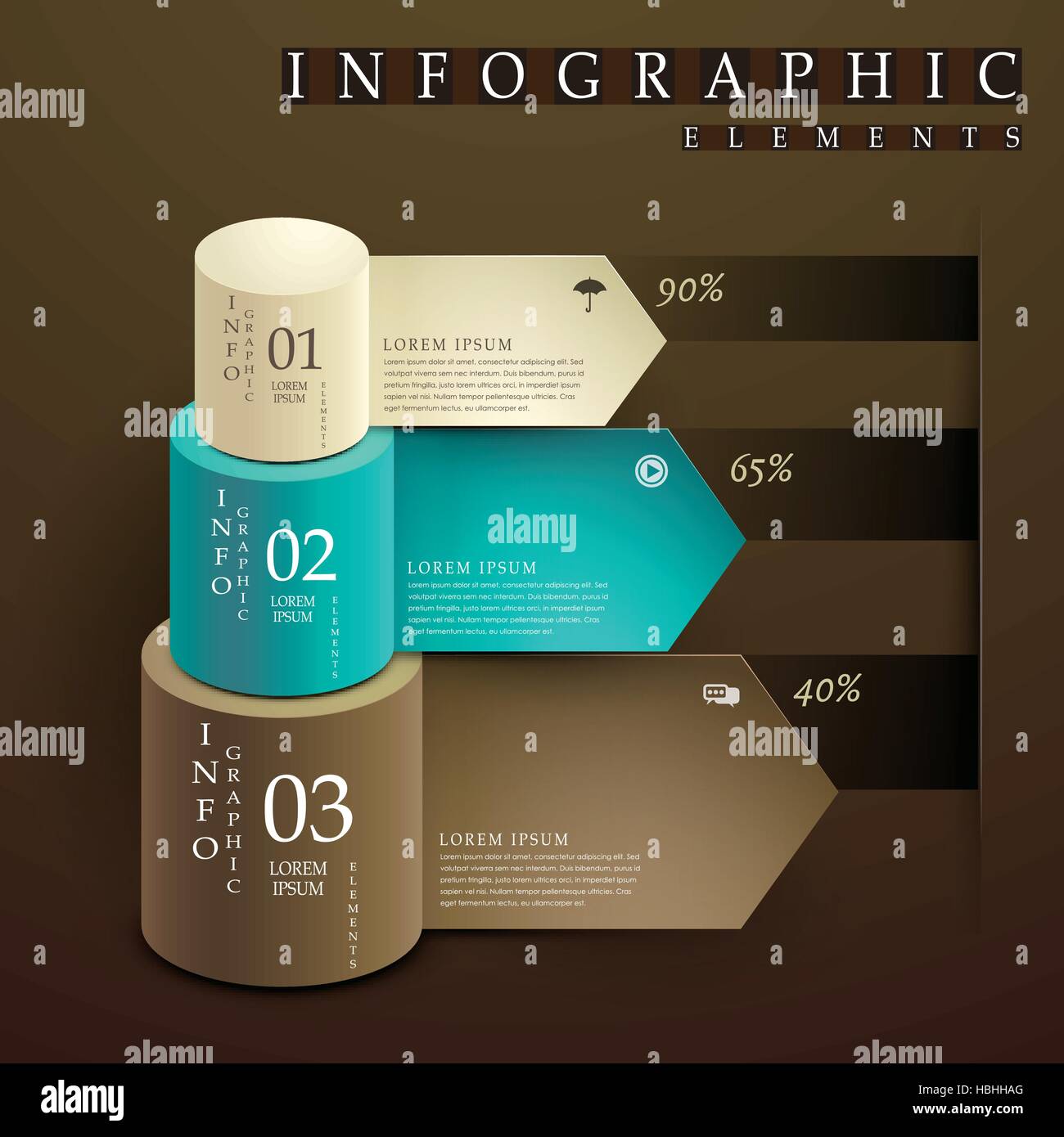vector abstract cylinder and paper label infographic elements Stock ...