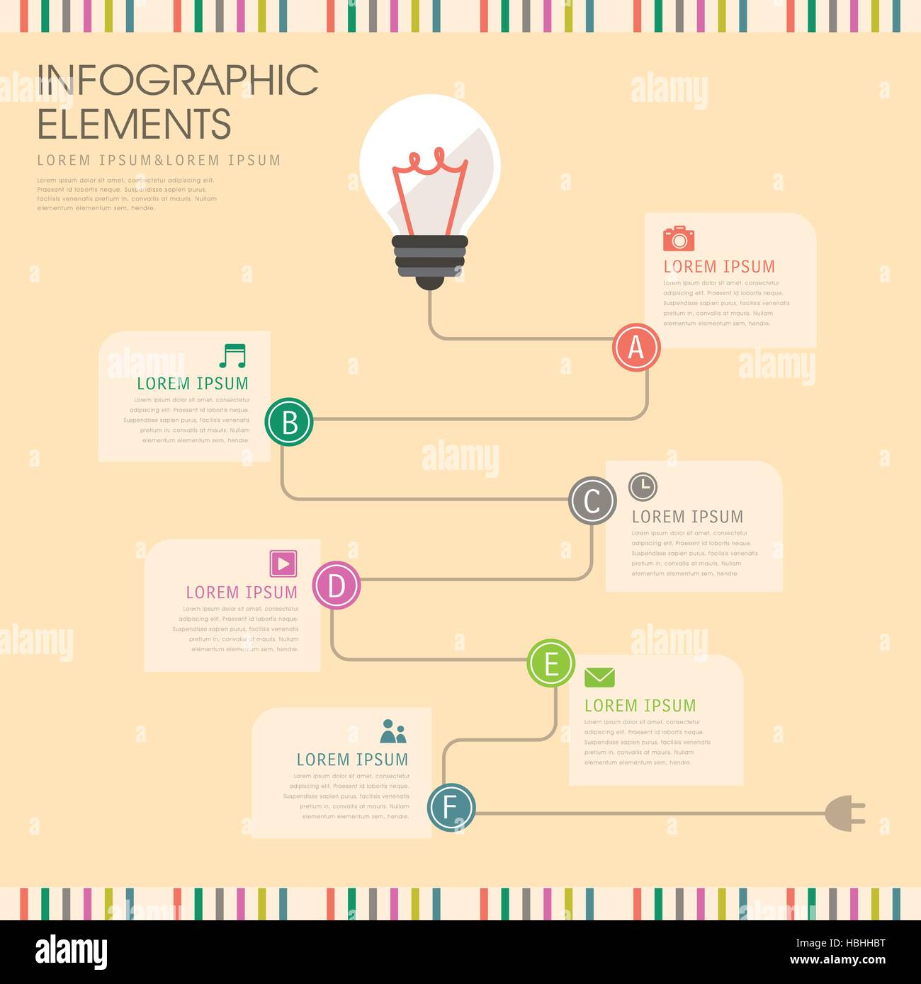 vector illustration abstract bulb and wire infographics design Stock ...