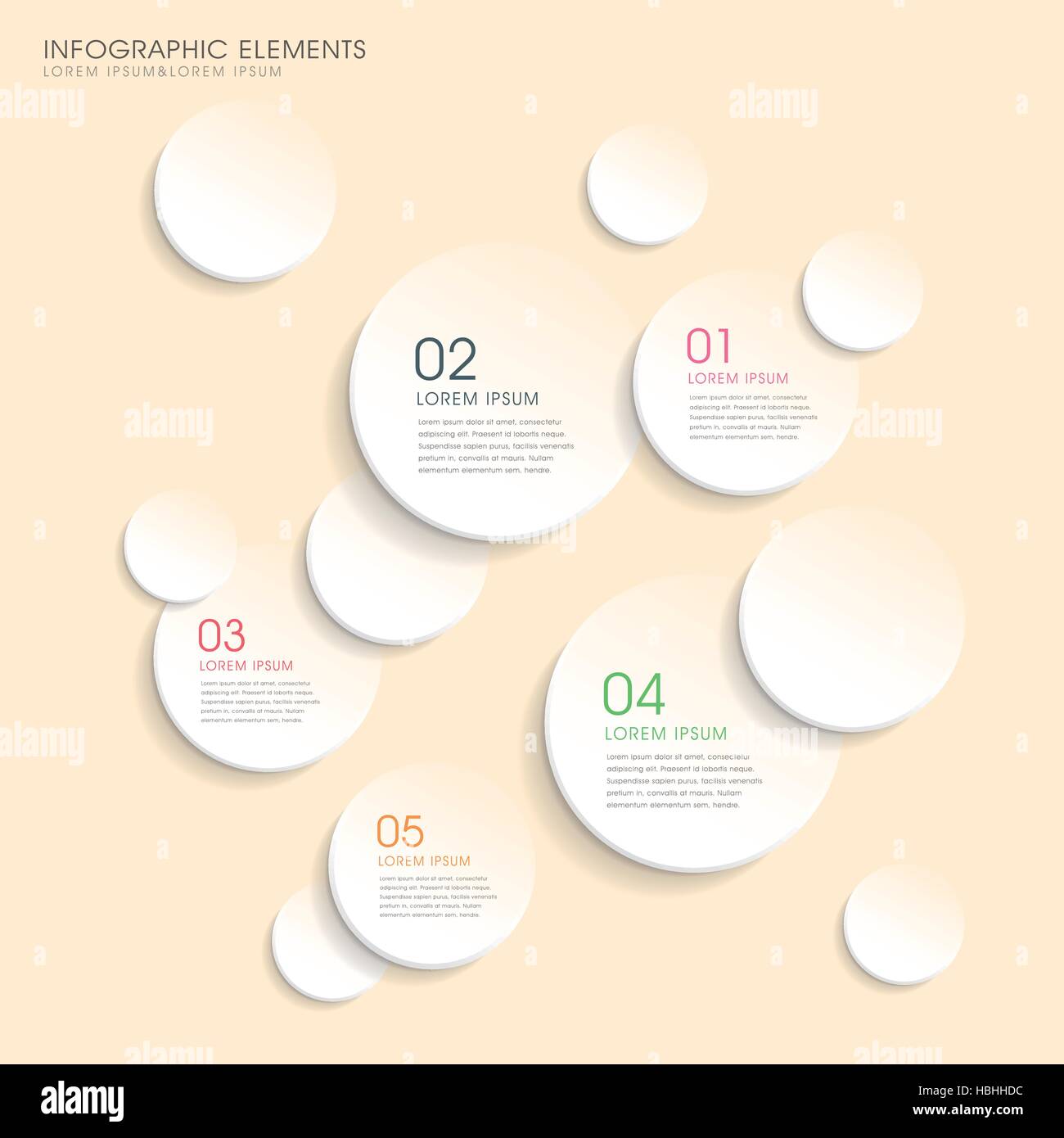 vector illustration abstract creative circle paper infographics design ...