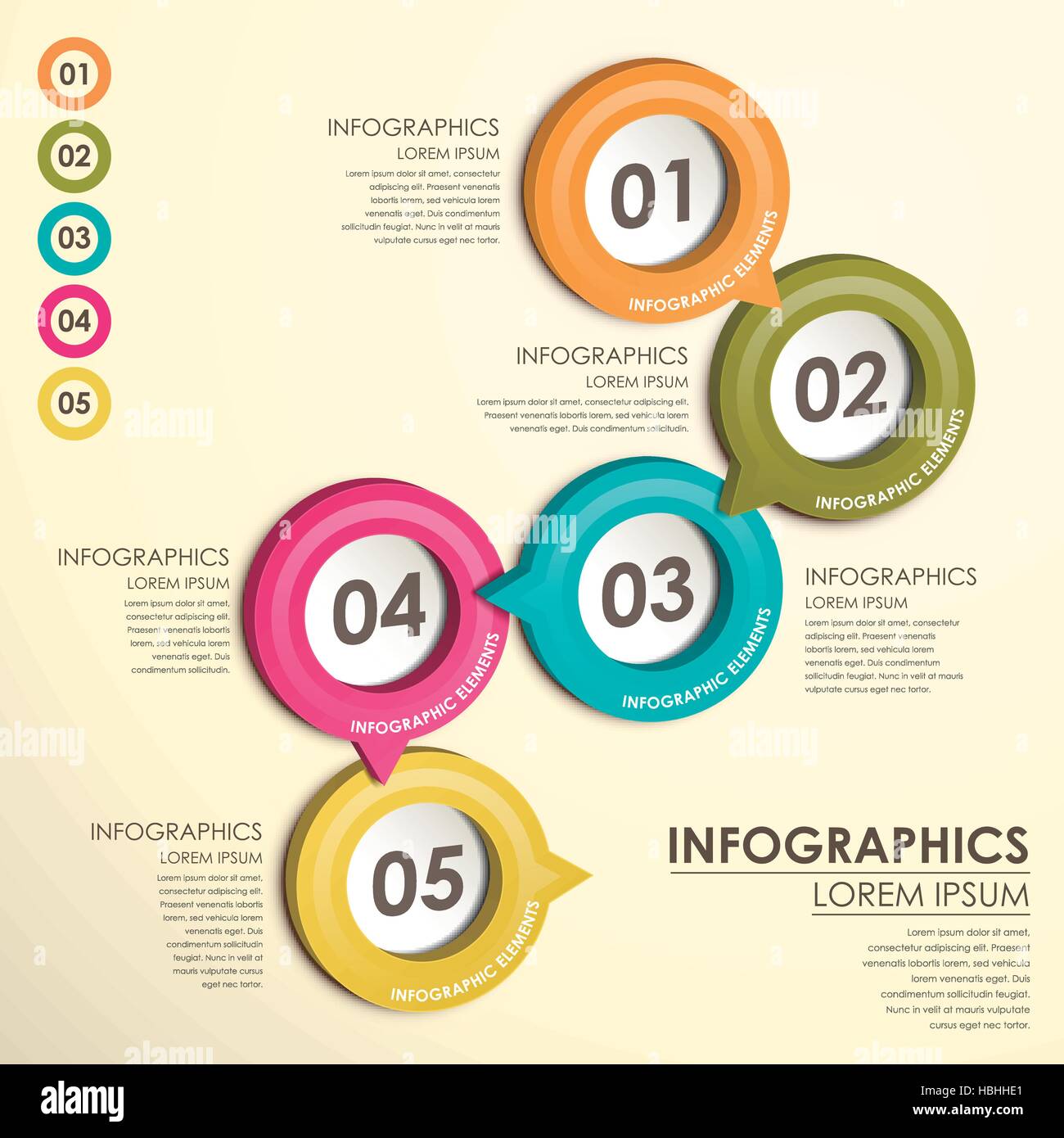 vector abstract circle label flow chart infographic elements Stock ...