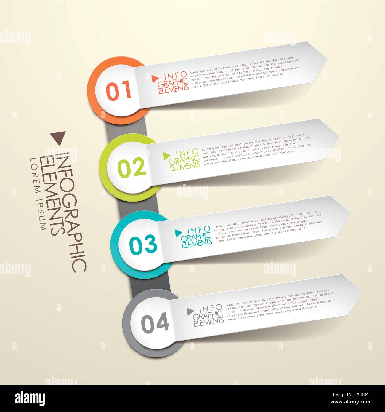 vector abstract 3d paper label infographic elements Stock Vector Image ...