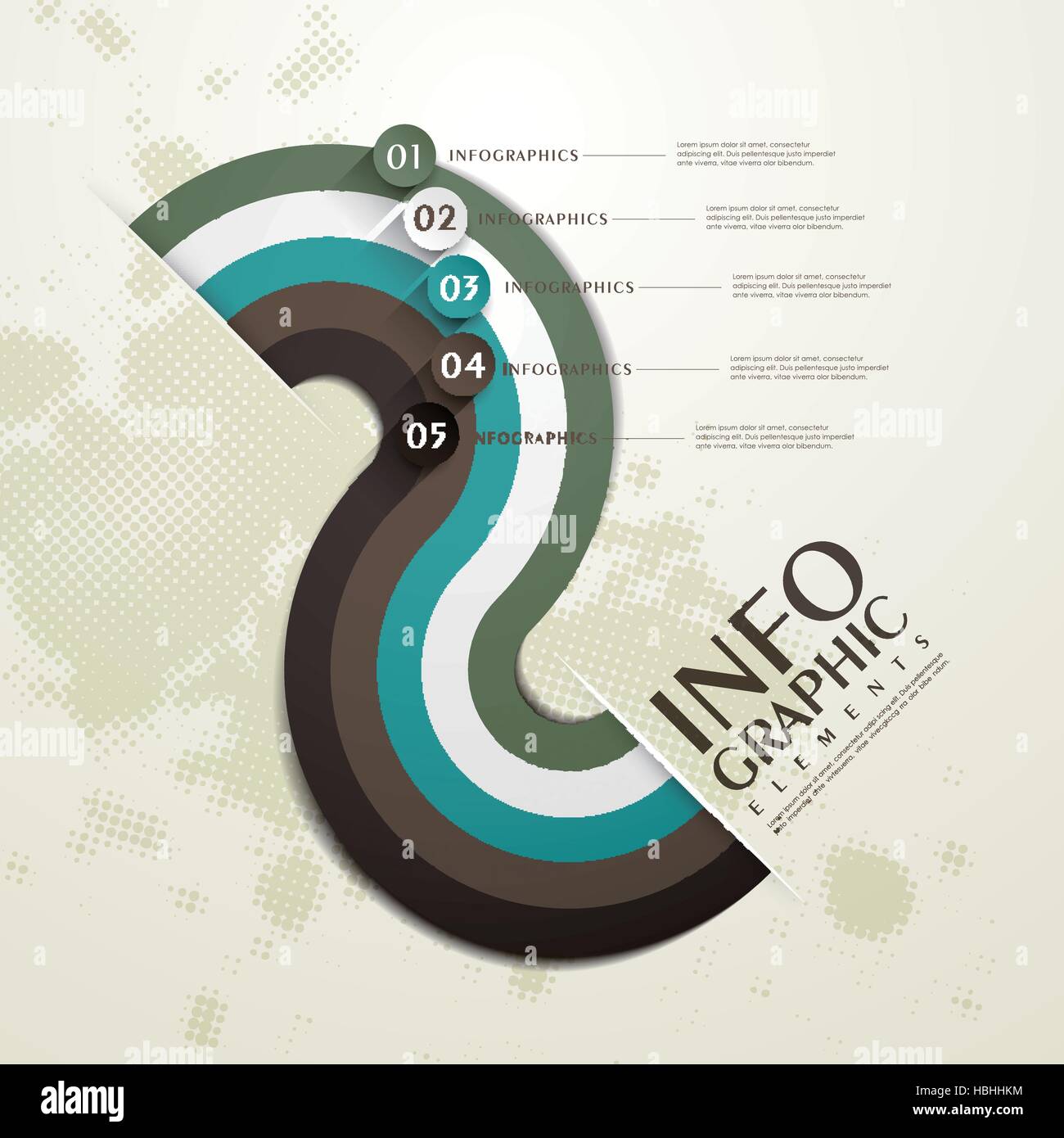 vector abstract s-shaped paper flow chart infographic elements Stock ...