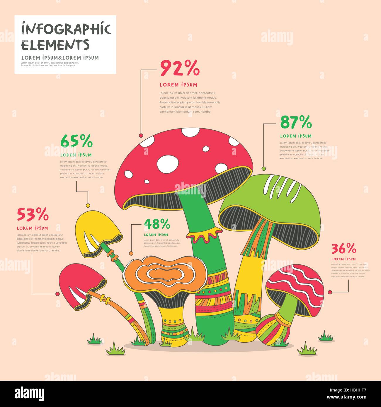 vector illustration abstract creative mushrooms infographics design ...
