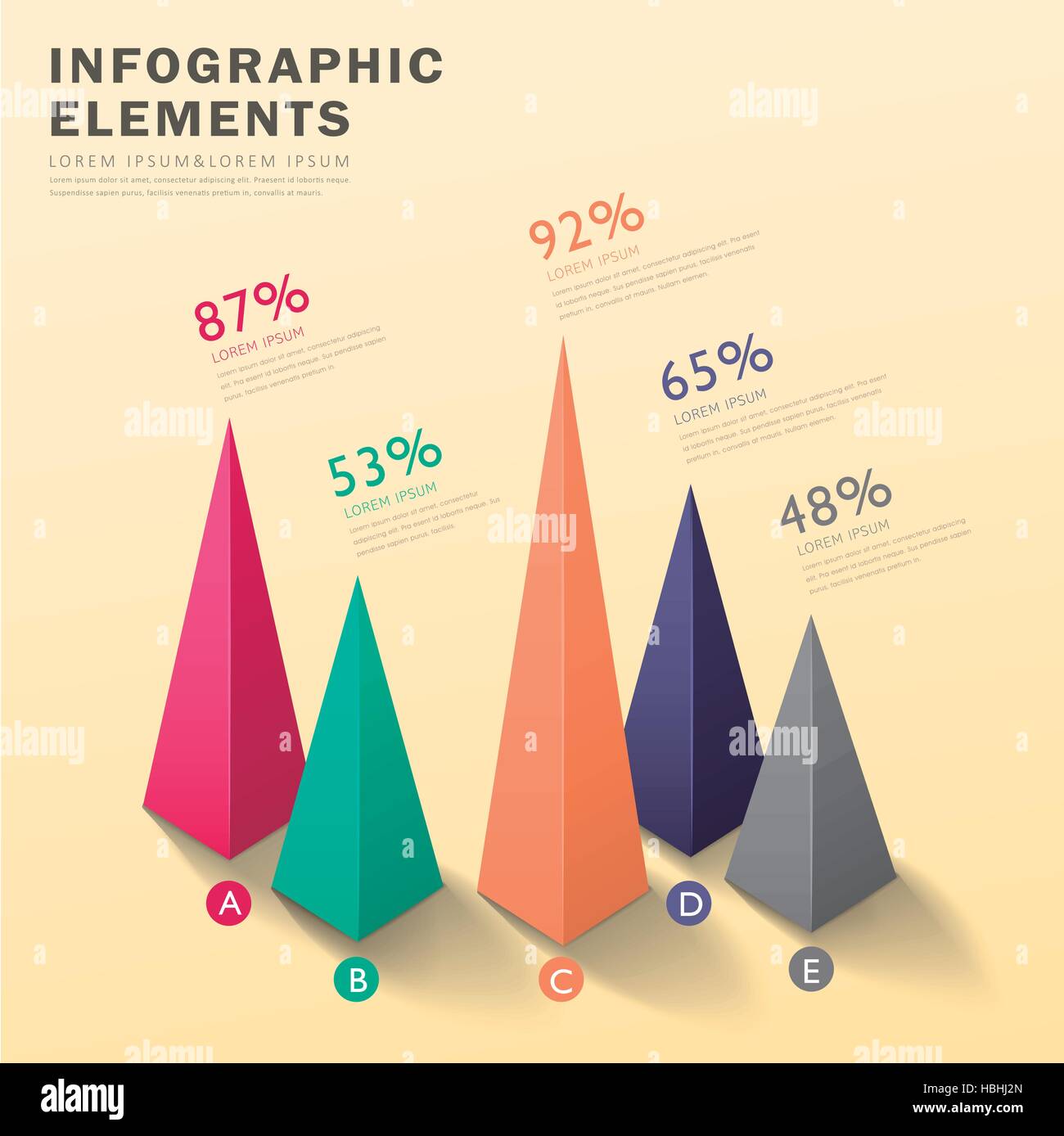 Infographic elements bar triangle chart hi-res stock photography and ...