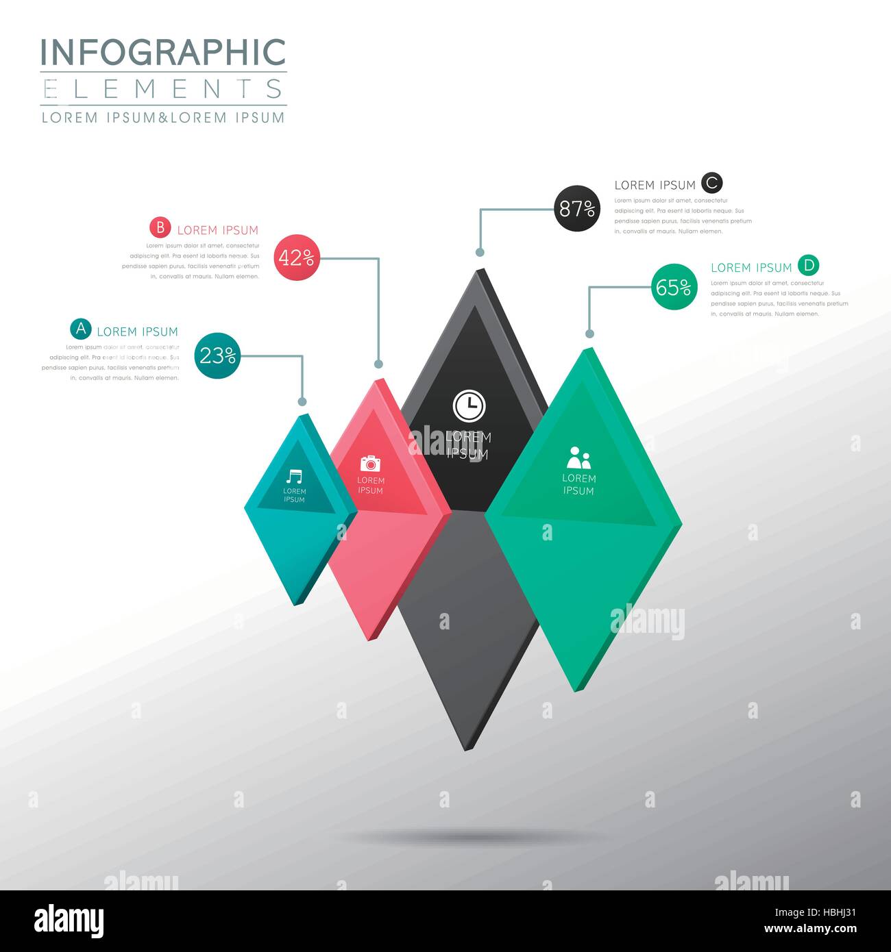modern vector abstract diamond option infographic elements Stock Vector ...