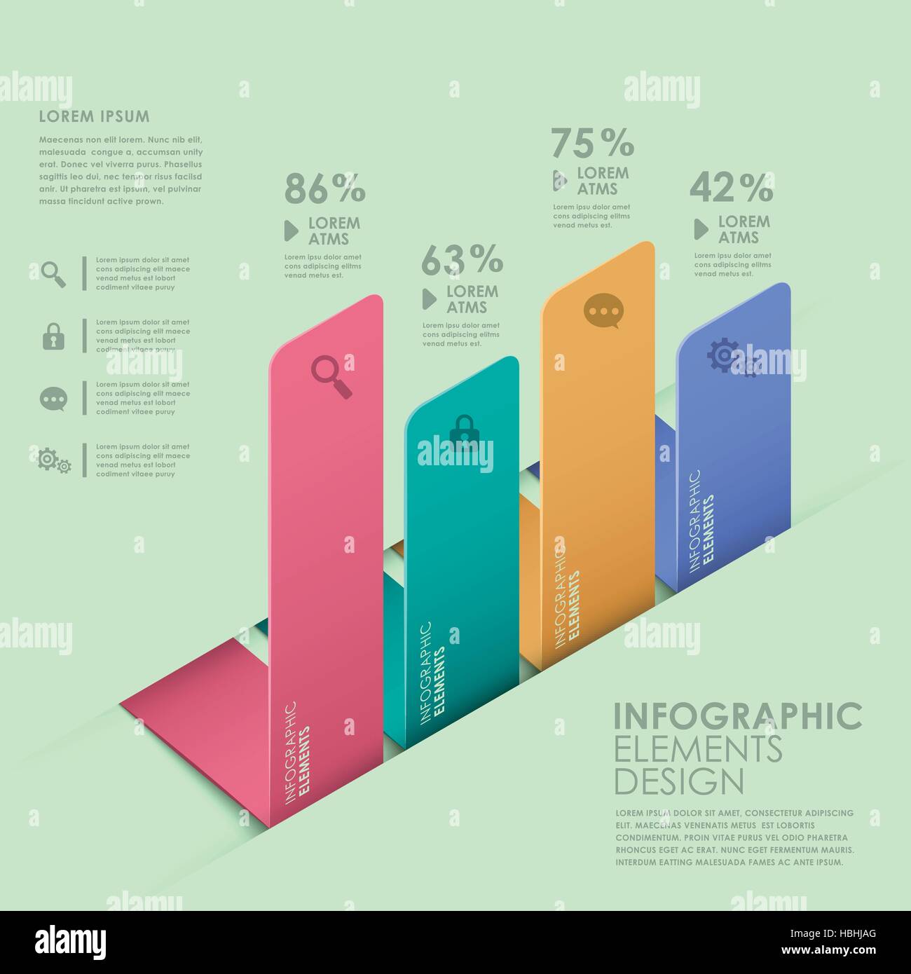 colorful bar chart vector abstract infographic elements Stock Vector ...