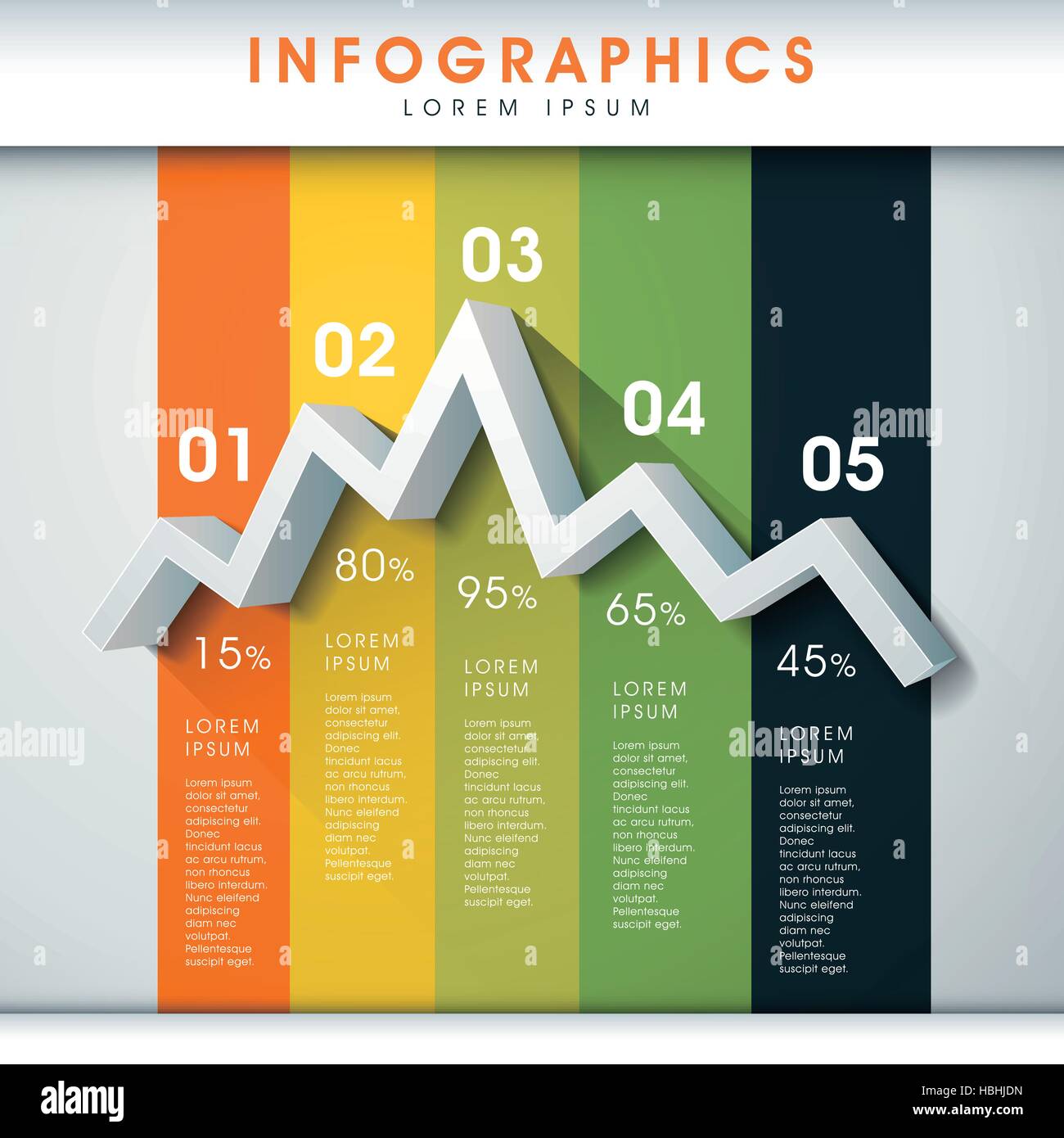 modern vector abstract line chart infographic elements Stock Vector ...