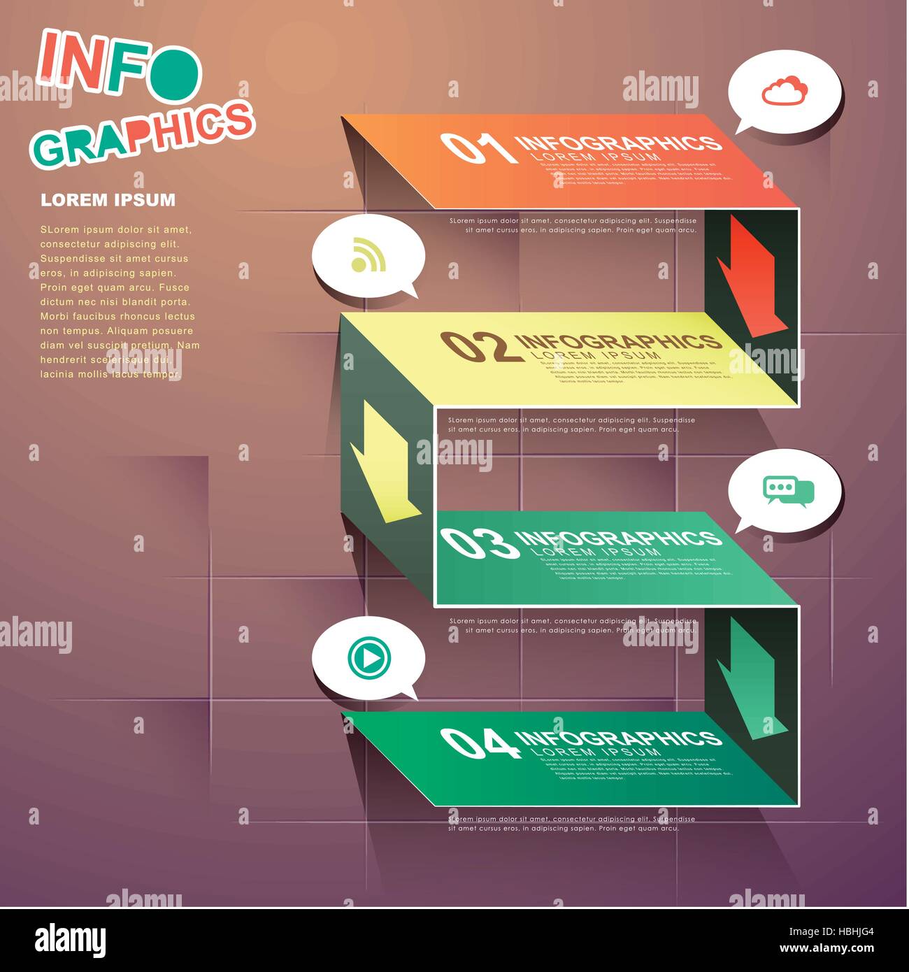 Vector origami flow chart infographic hi-res stock photography and ...