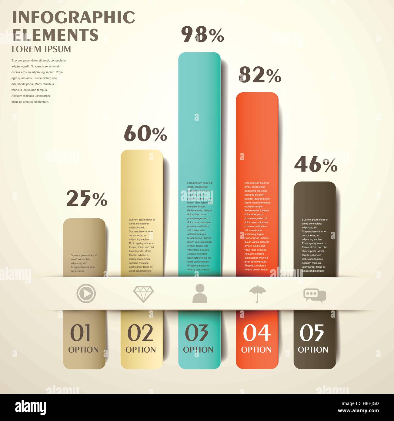 colorful bar chart vector abstract infographic elements Stock Vector ...
