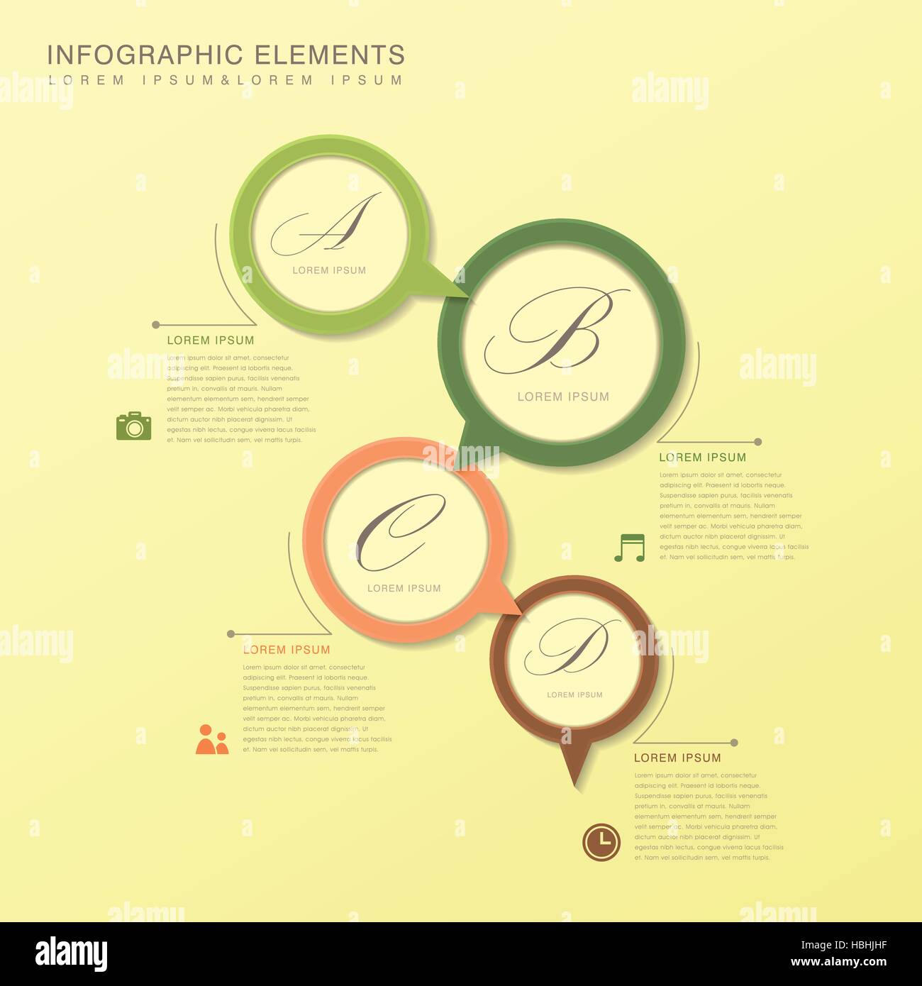flat design vector abstract flow chart infographic elements Stock ...