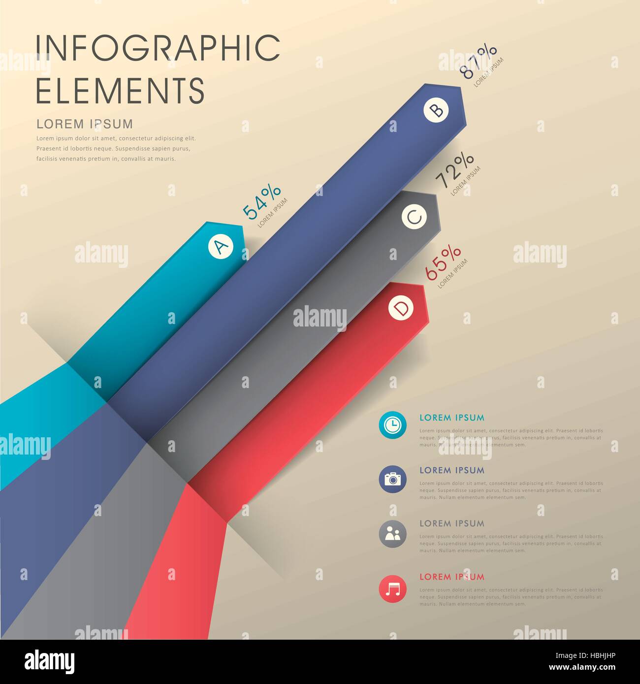 colorful bar chart vector abstract infographic elements Stock Vector ...