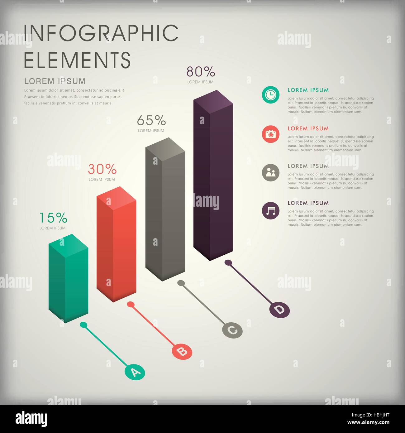 colorful bar chart vector abstract infographic elements Stock Vector ...
