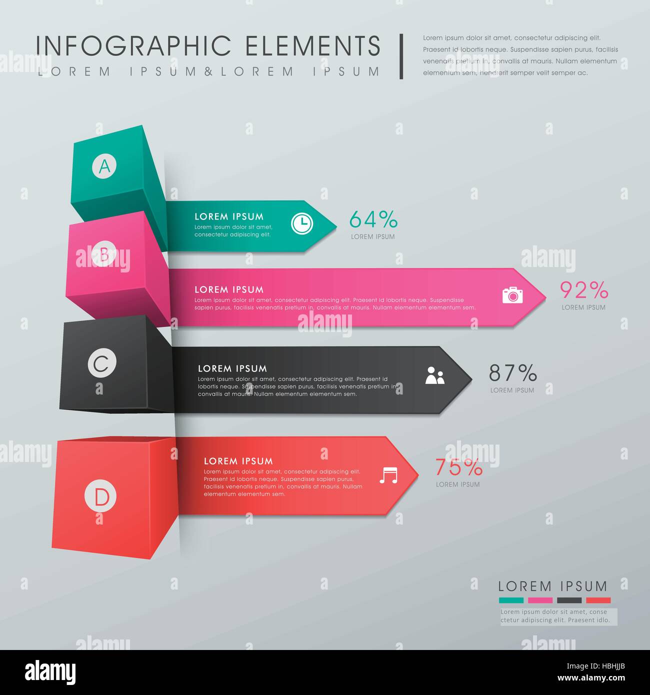 colorful bar chart vector abstract infographic elements Stock Vector ...
