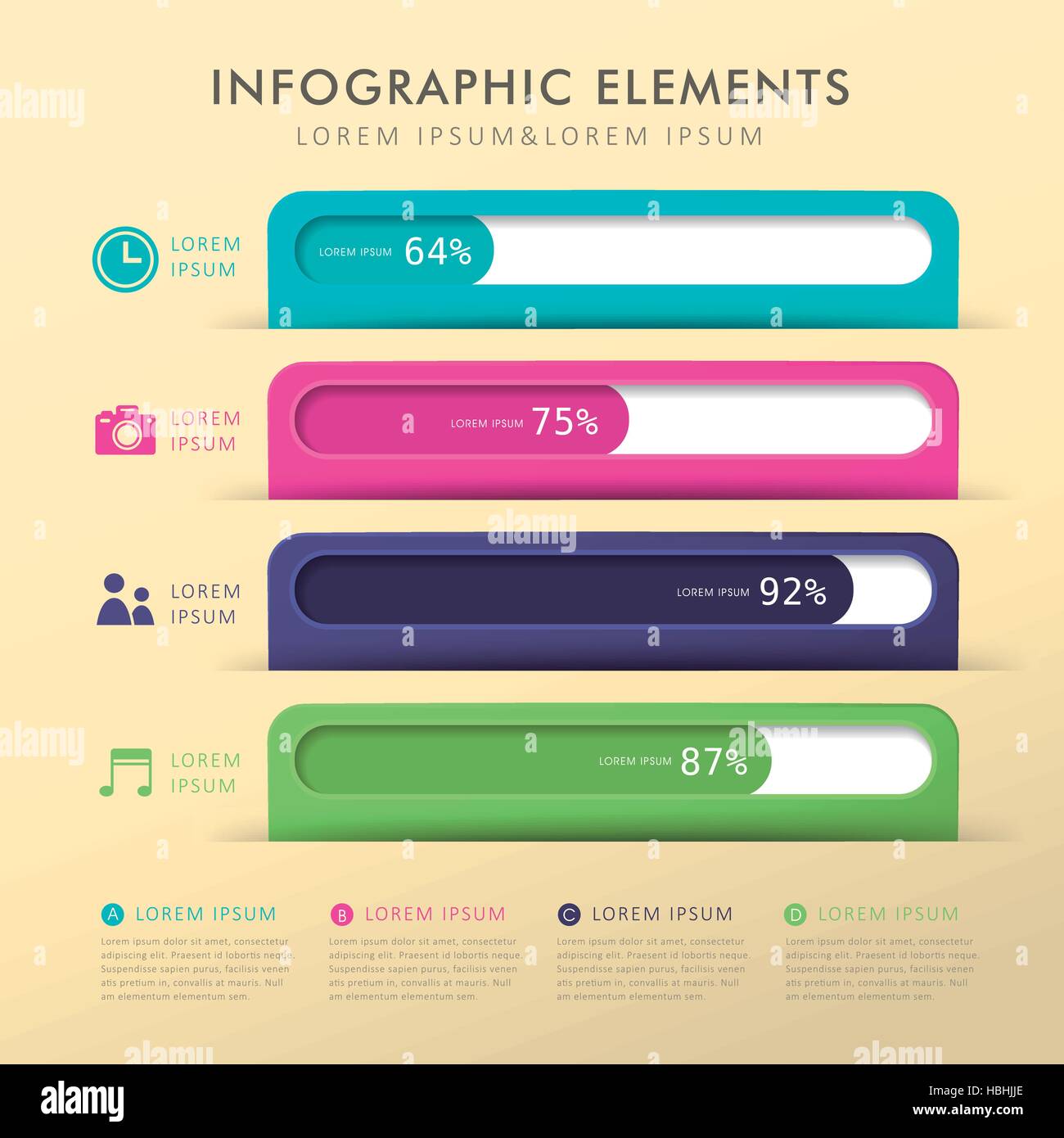 colorful bar chart vector abstract infographic elements Stock Vector ...