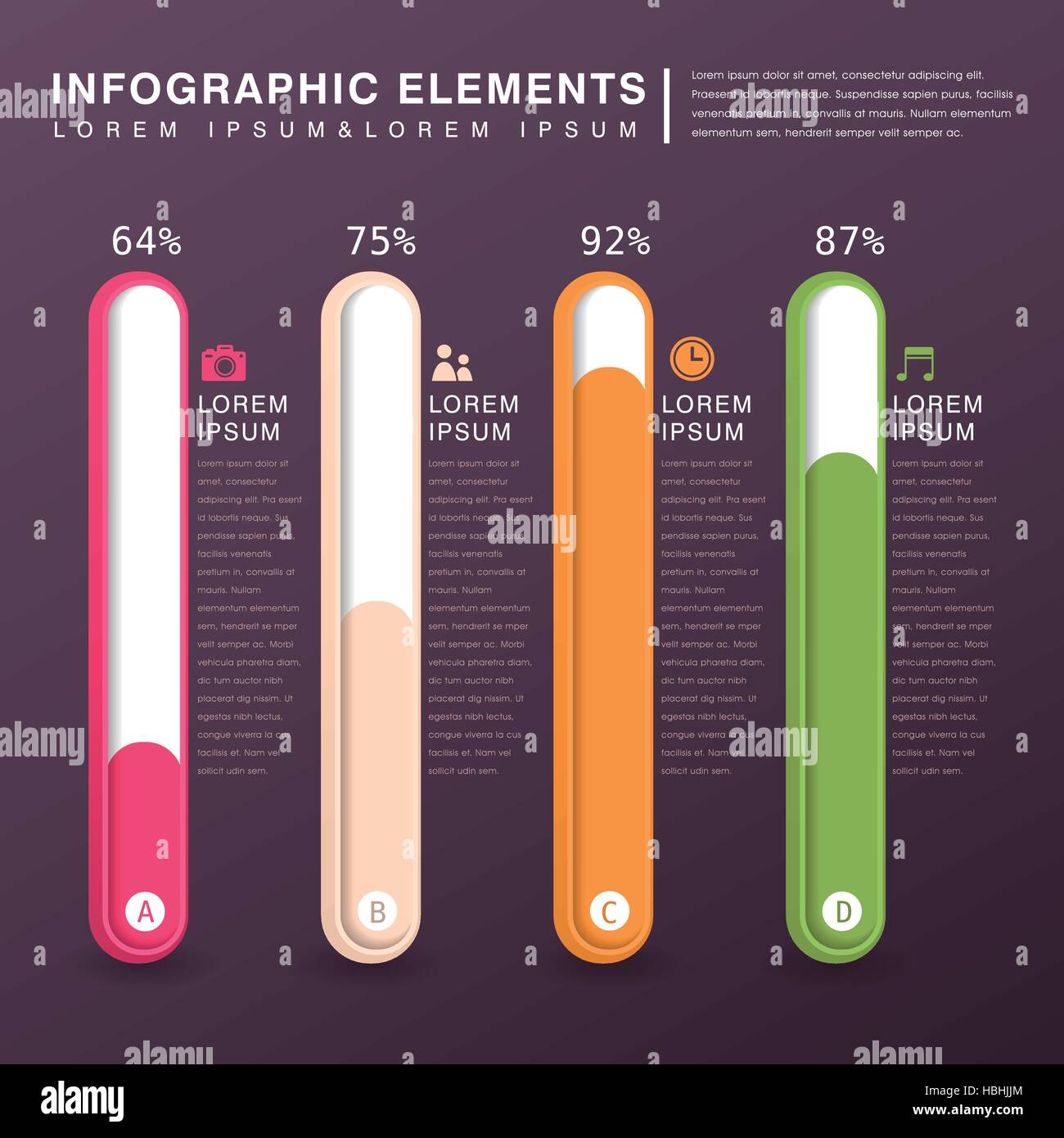 colorful bar chart vector abstract infographic elements Stock Vector ...