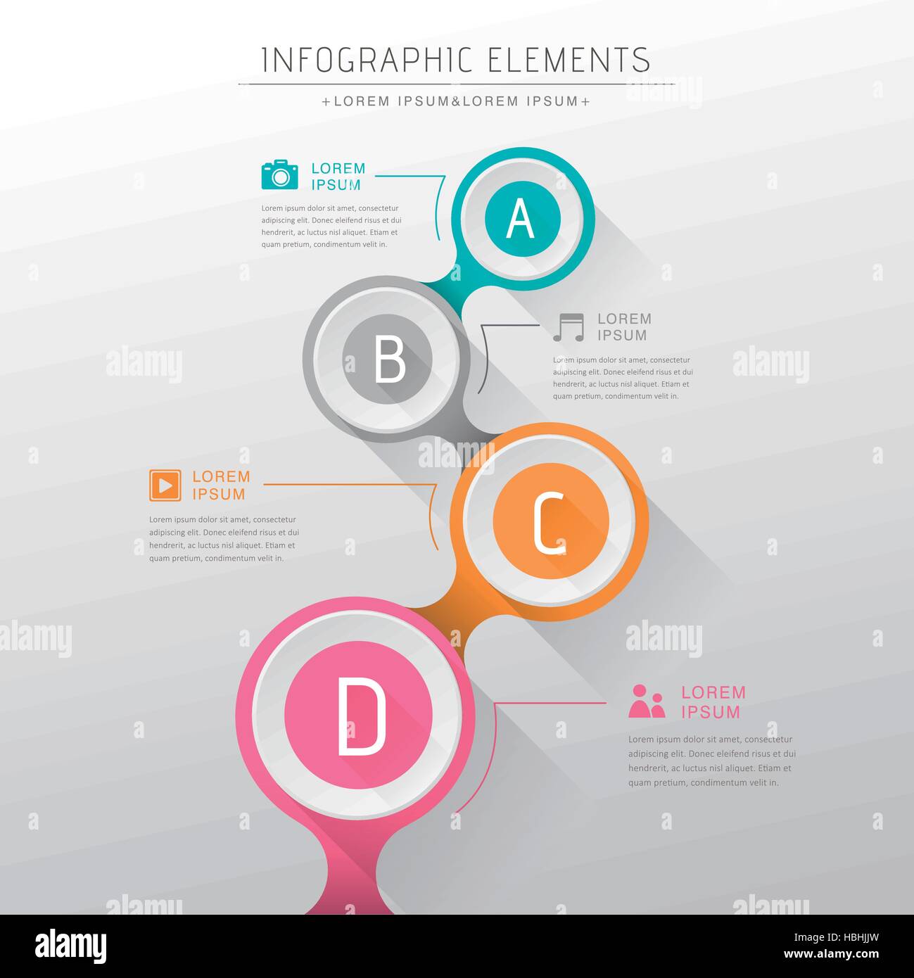 flat design vector abstract flow chart infographic elements Stock ...