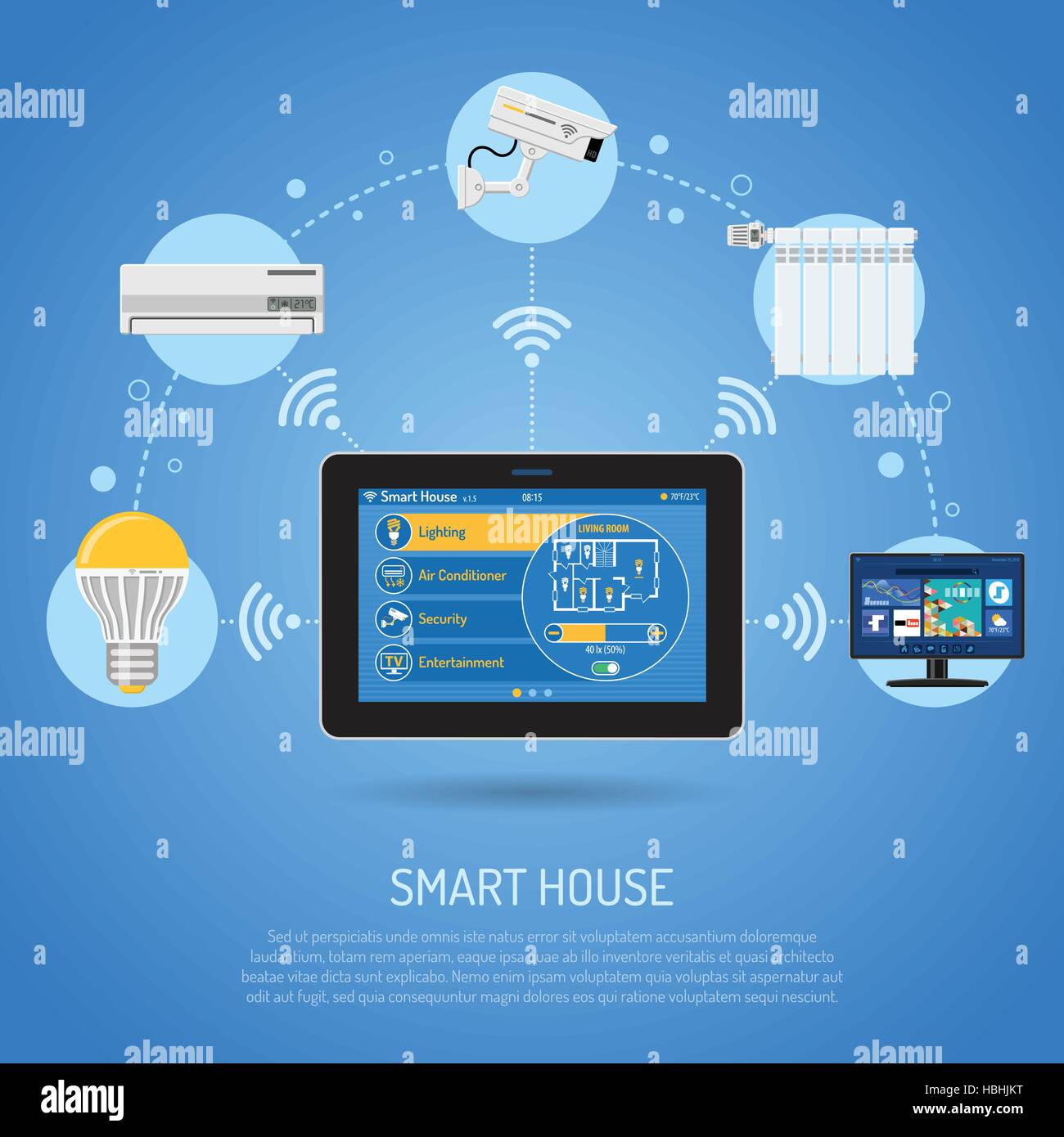 Smart House and internet of things Stock Vector Image & Art - Alamy
