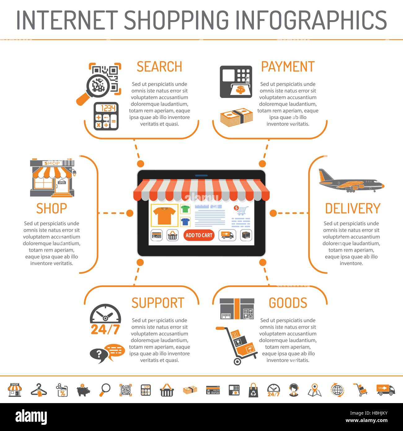 Internet Shopping infographics Stock Vector Image & Art - Alamy