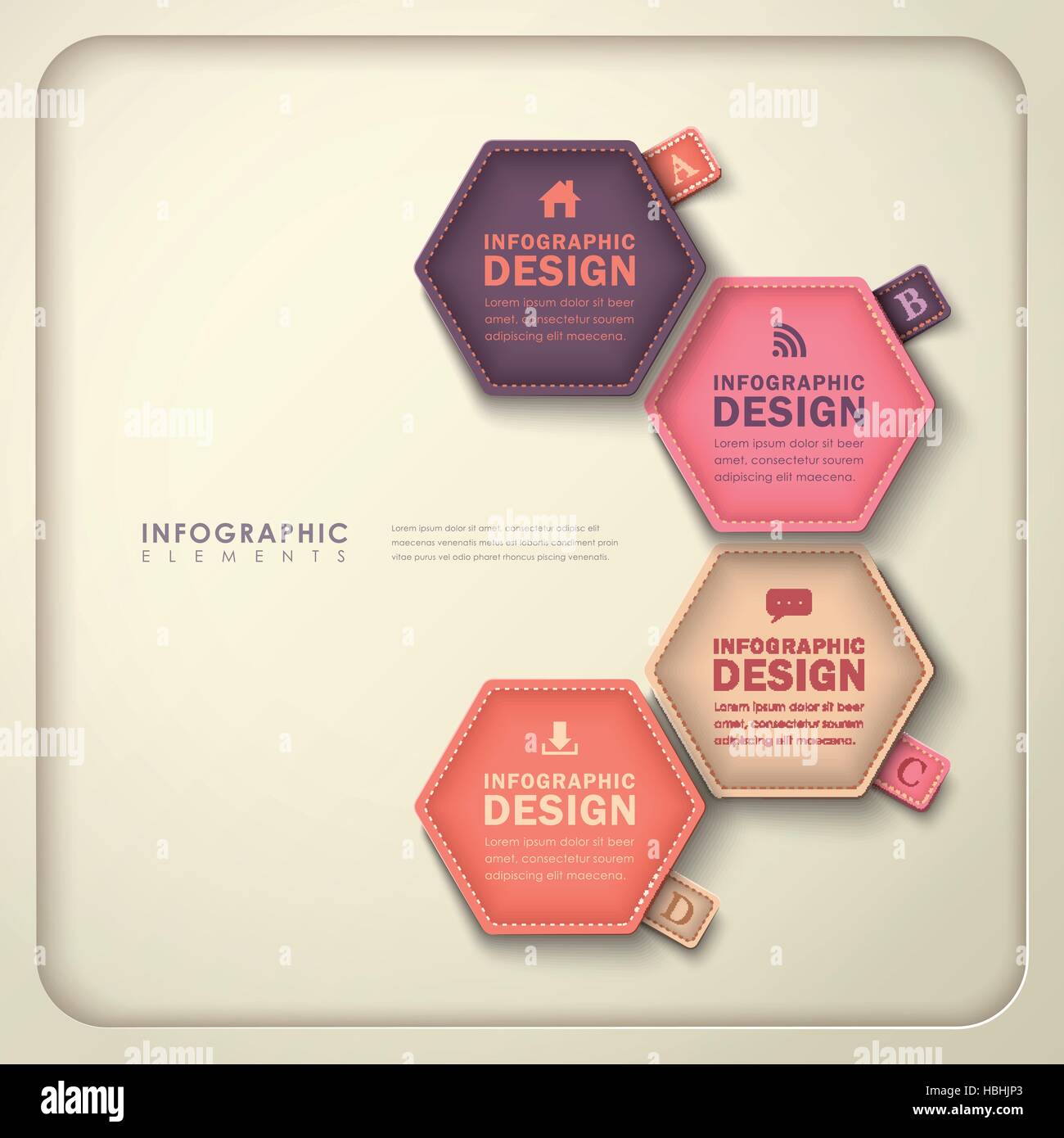modern vector abstract hexagonal tag infographic elements Stock Vector ...