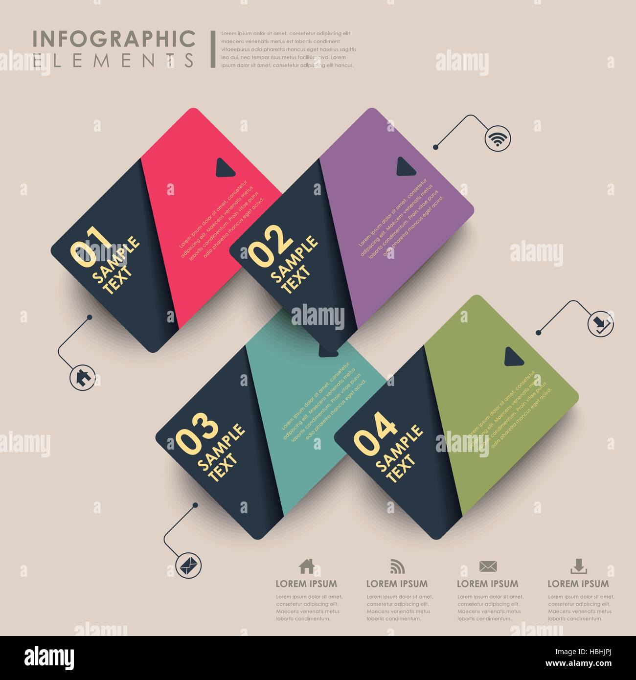 modern 3d vector abstract label infographic elements Stock Vector Image ...