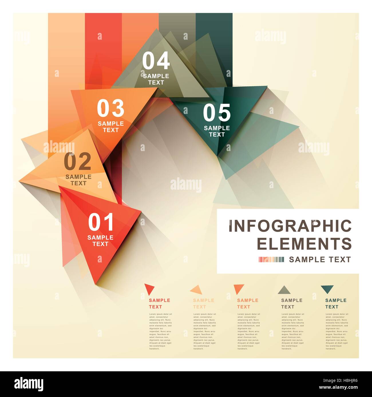 flat style vector abstract triangle label infographic elements Stock ...