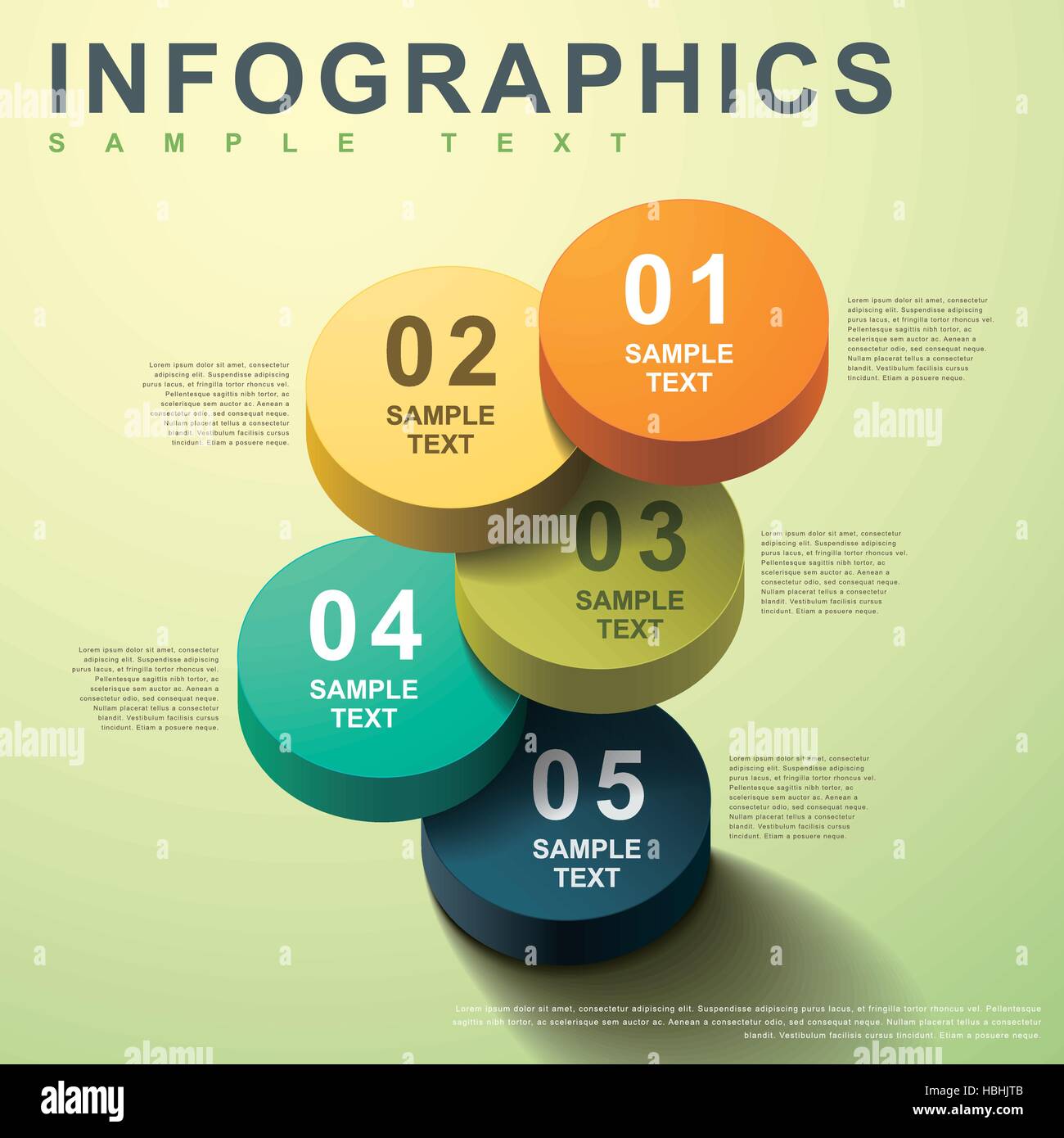 3d vector abstract cylinder tower infographic elements Stock Vector ...