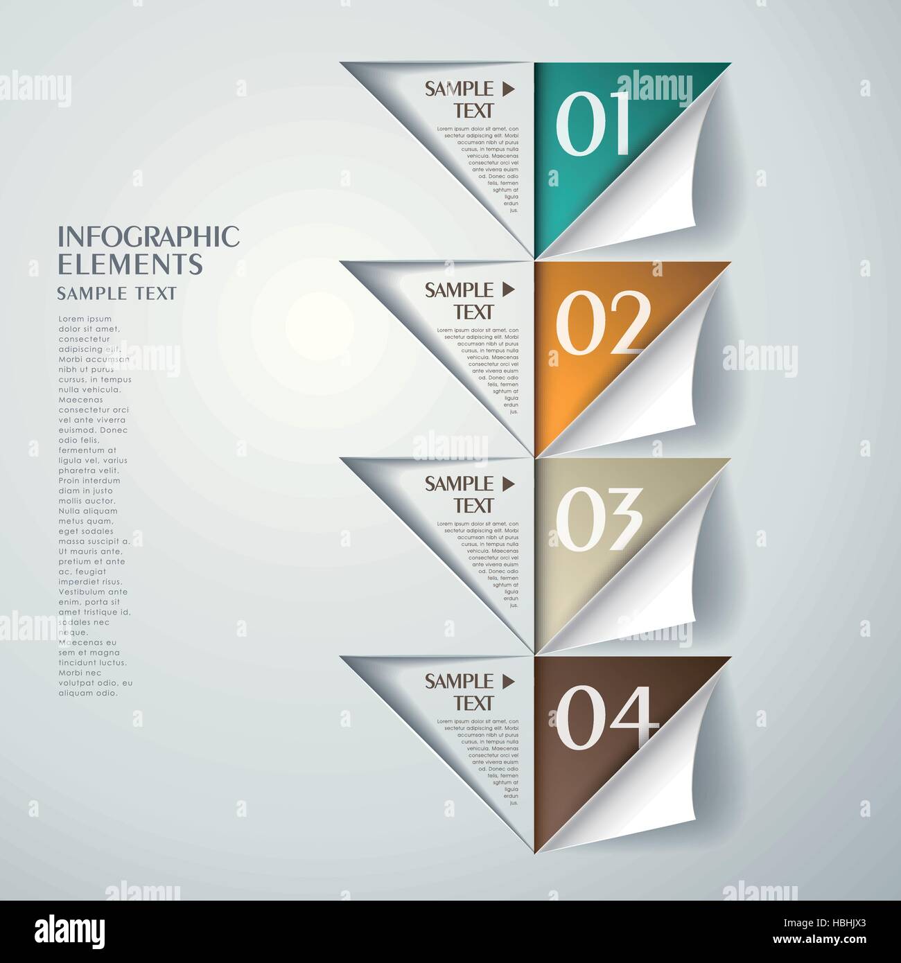3d vector abstract triangle paper infographic elements Stock Vector ...