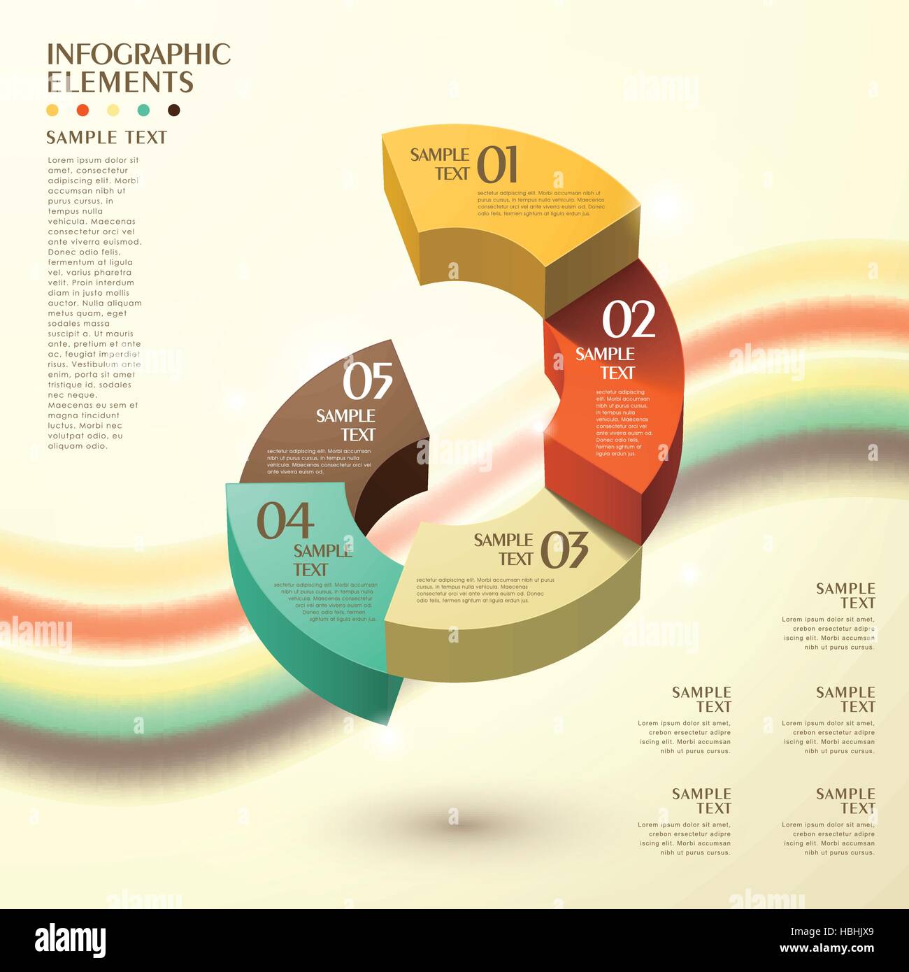 3d vector abstract pie chart infographic elements Stock Vector Image ...