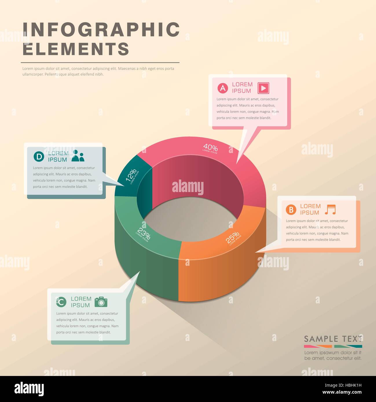 vector abstract tube chart flat design infographic elements Stock ...