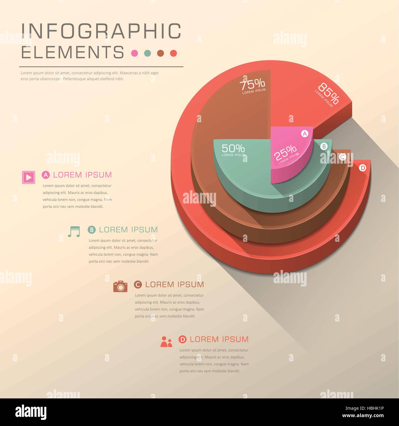 vector abstract pie chart flat design infographic elements Stock Vector ...