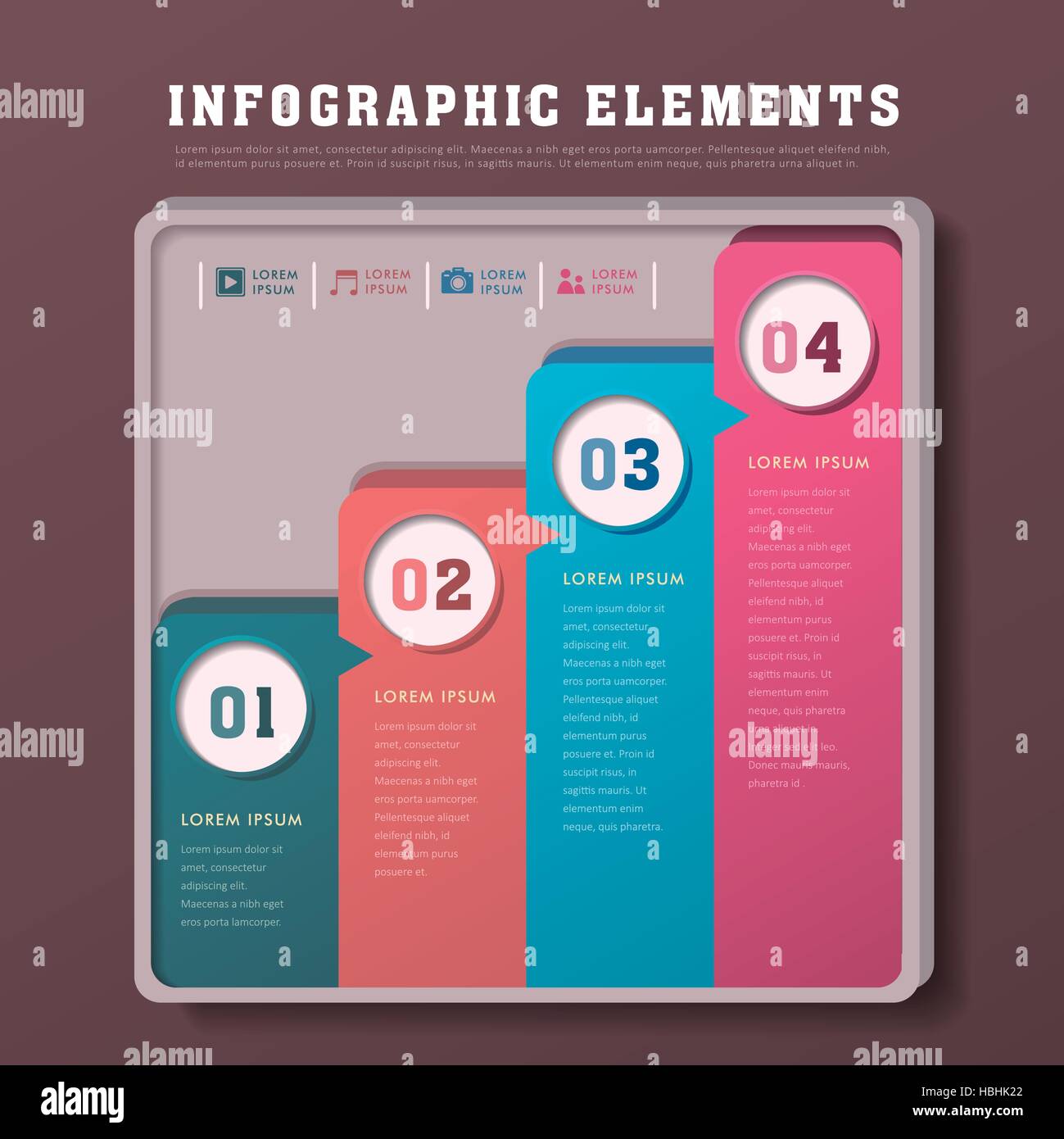 vector abstract flow chart flat design infographic elements Stock ...