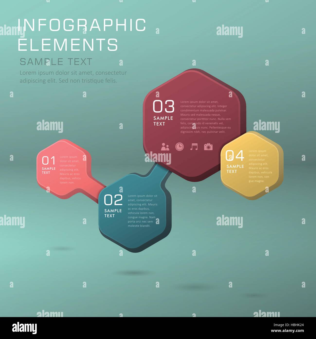 hexagonal vector abstract flow chart infographic elements Stock Vector ...