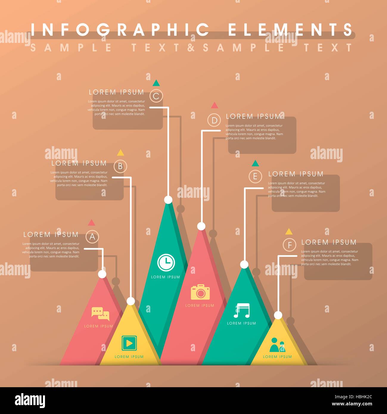 vector abstract triangle chart flat design infographic elements Stock ...