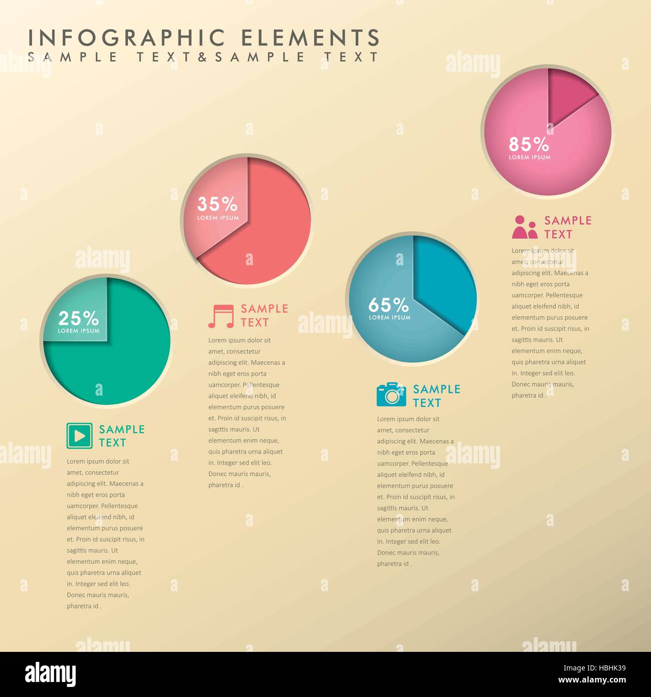 vector abstract pie chart flat design infographic elements Stock Vector Image & Art - Alamy