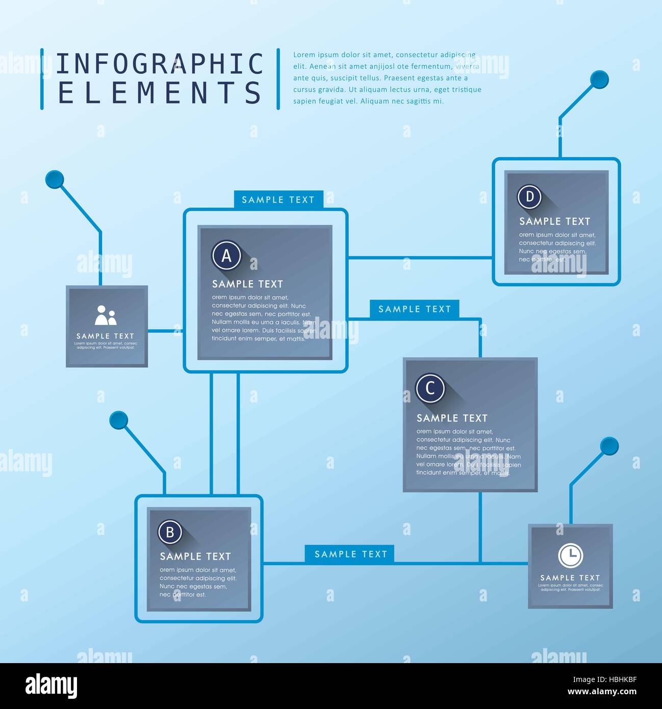 flat design vector abstract flow chart infographic elements Stock ...