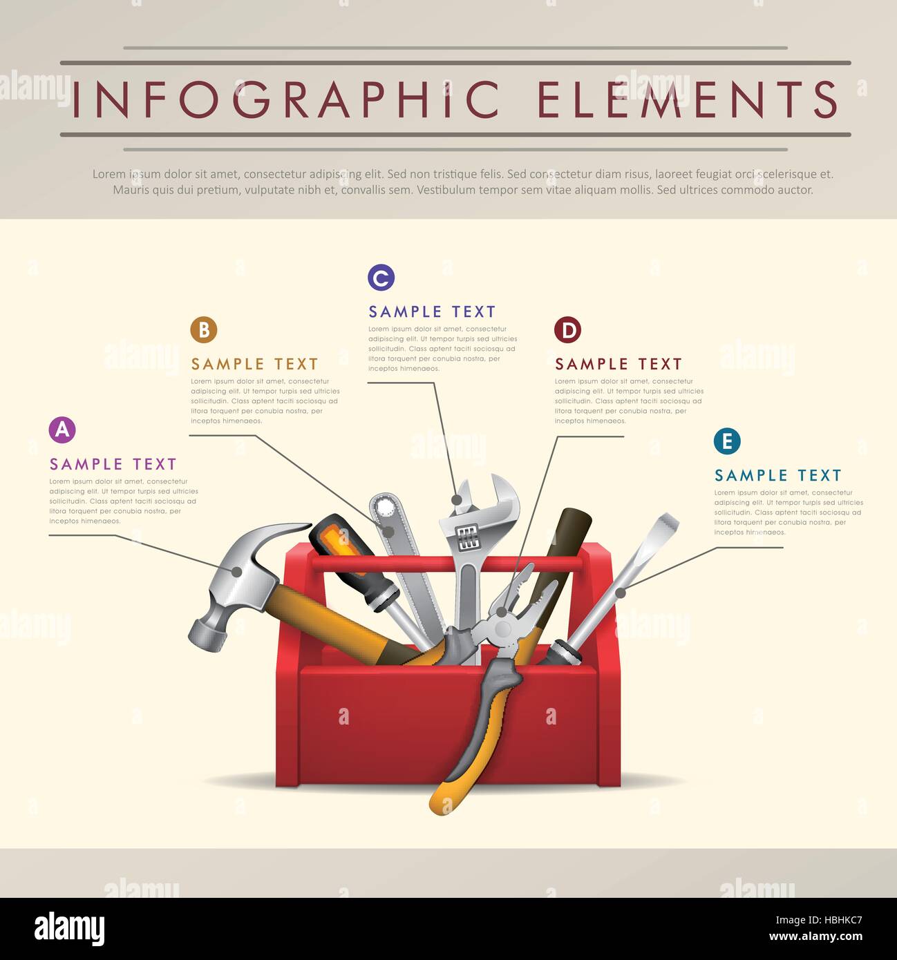 realistic modern vector abstract toolbox theme infographic elements ...
