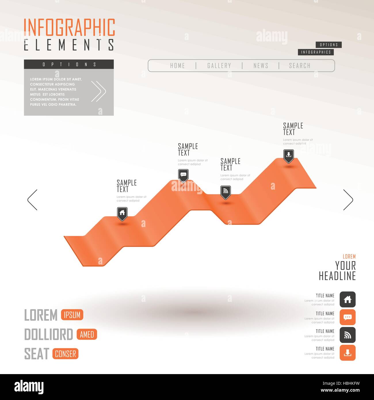 modern vector abstract 3d stair flow chart infographic elements Stock ...