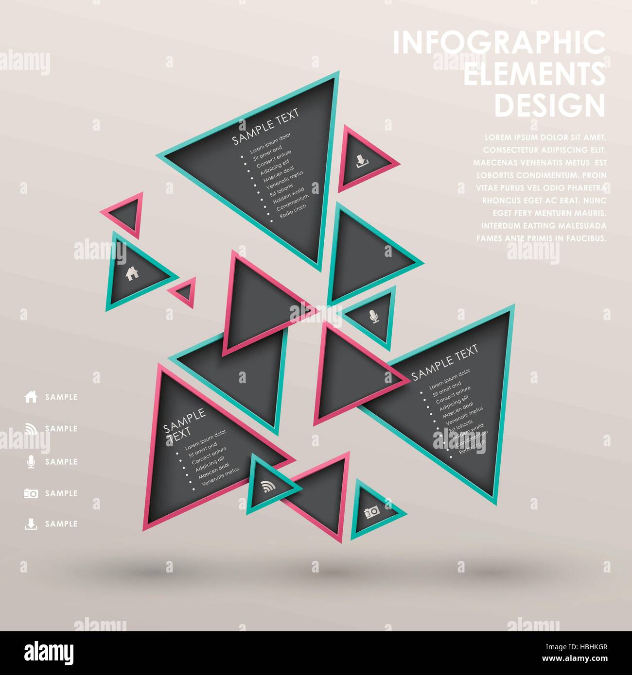 modern vector abstract triangle tag infographic elements Stock Vector ...