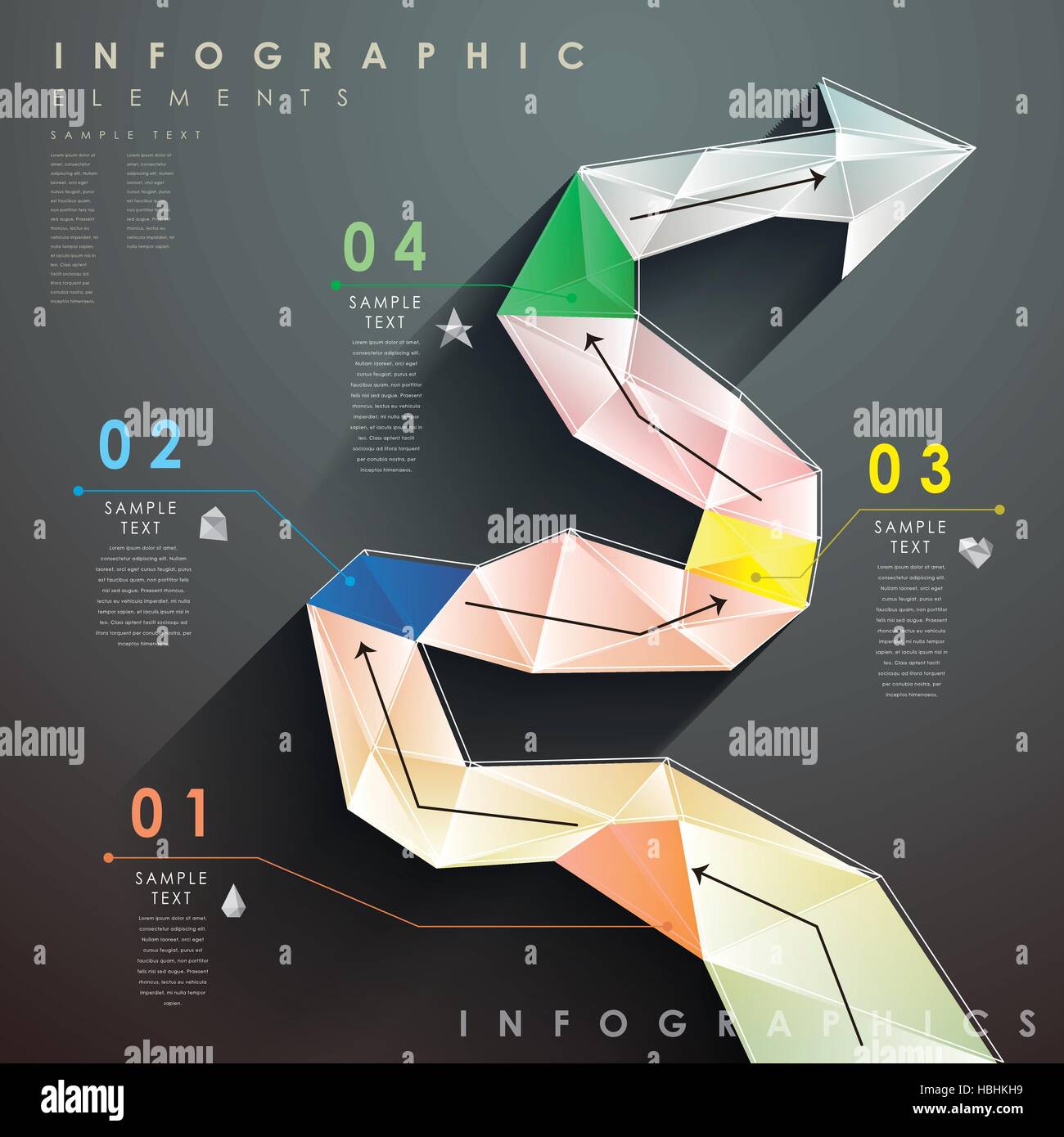 flat design vector abstract flow chart infographic elements Stock ...