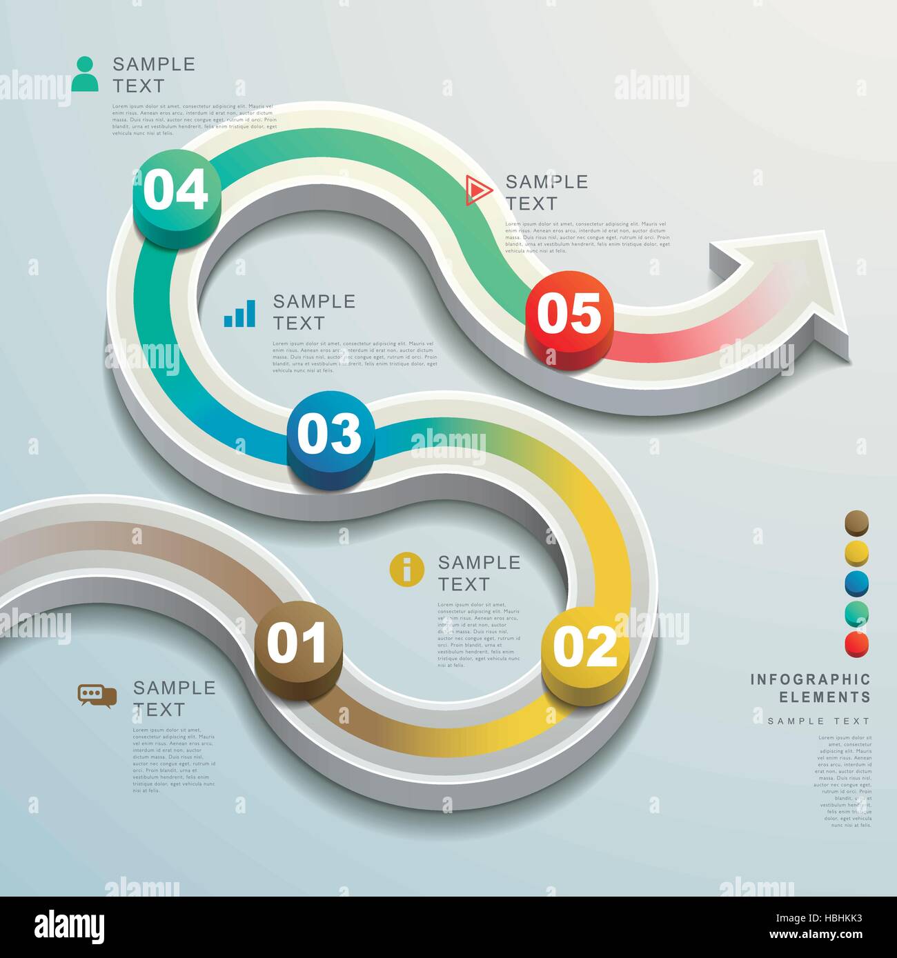 modern vector abstract 3d arrow flow chart infographic elements Stock ...
