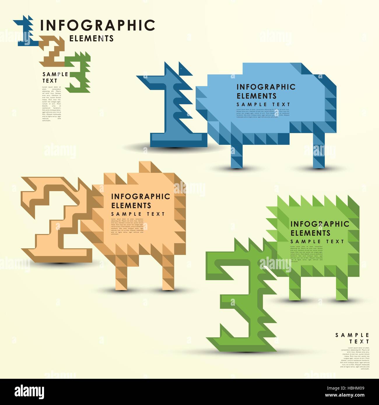pixel style vector abstract infographic elements Stock Vector Image ...